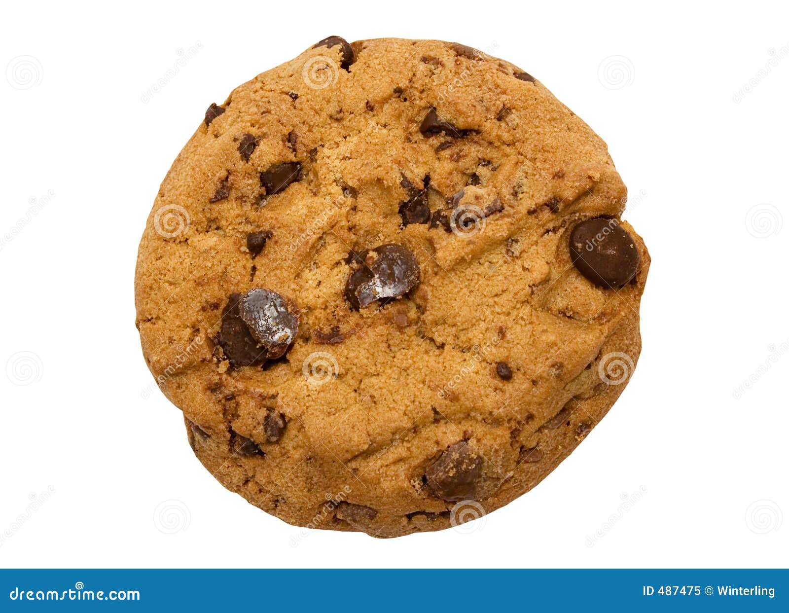 Chocolate Chip Cookies Standing Next To Each Other On Black Textured ...