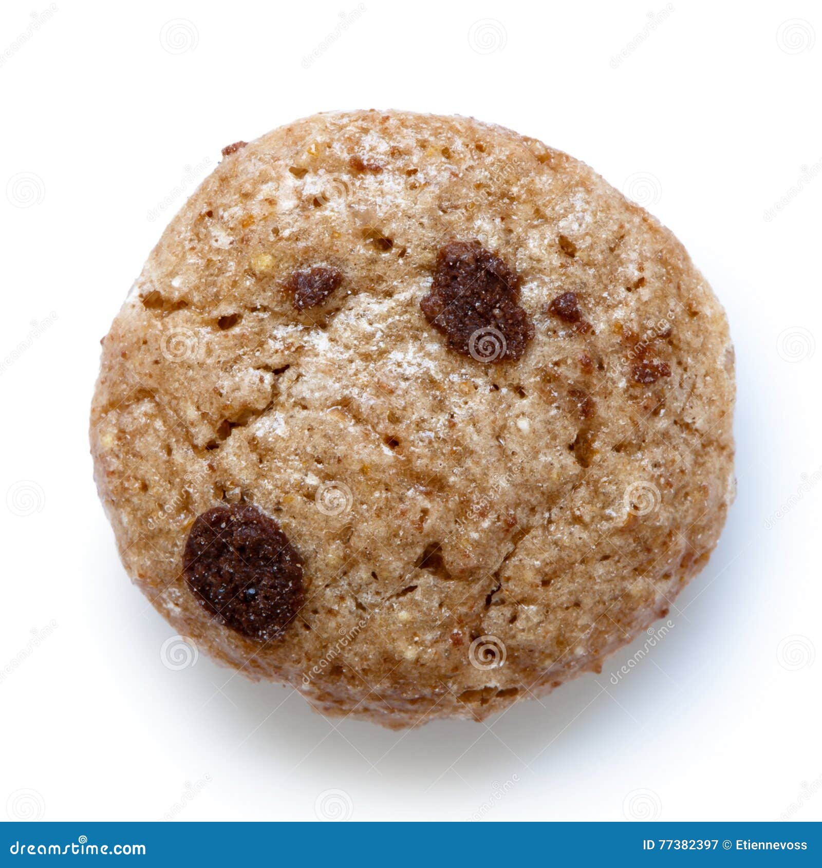 Single Chocolate Chip Cookies Cereal Isolated on White. Stock Image ...