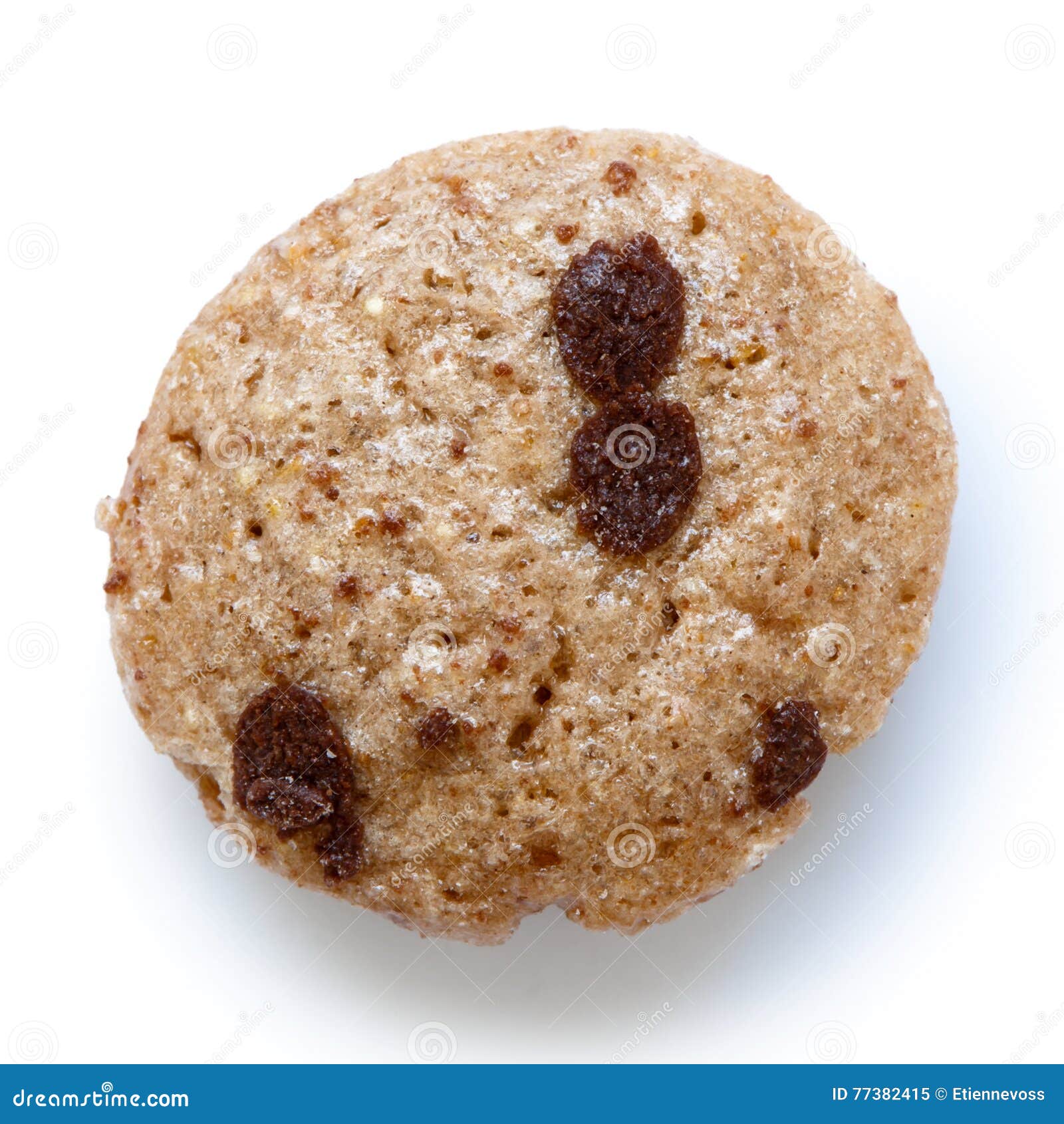 Single Chocolate Chip Cookies Cereal Isolated on White. Stock Image ...