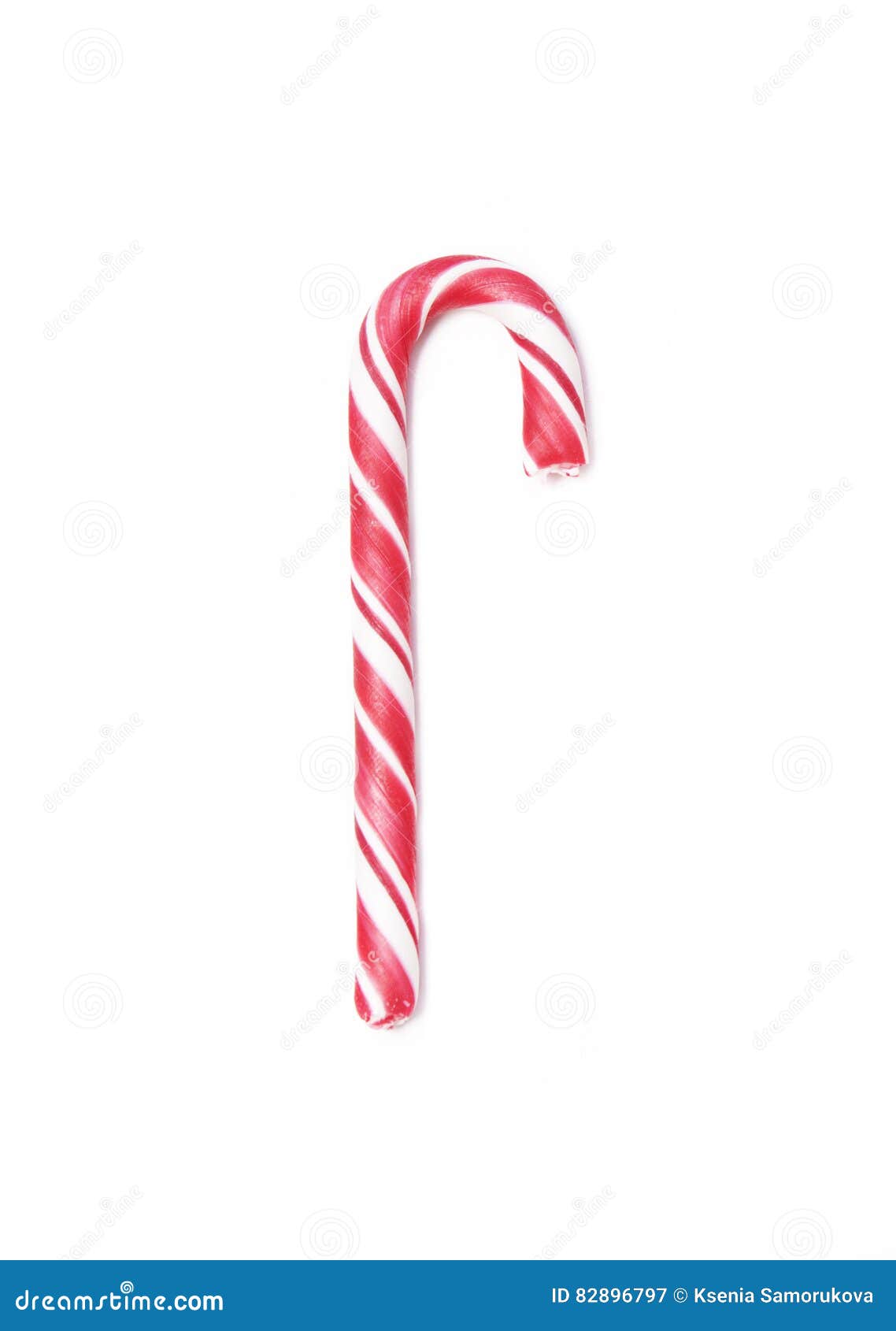 Single Christmas Candy Can on White Background Stock Image - Image of ...