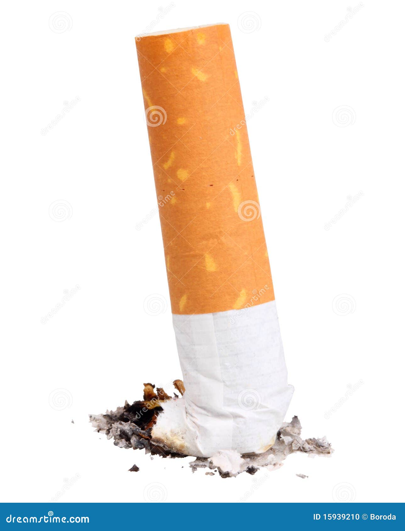 Single cigarette with ash stock photo. Image of isolated - 15939210