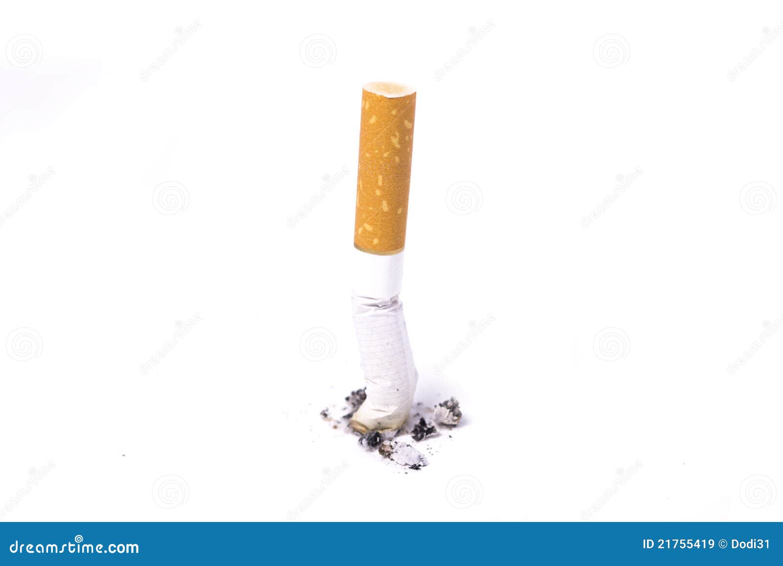 Single cigarette with ash stock image. Image of object - 21755419