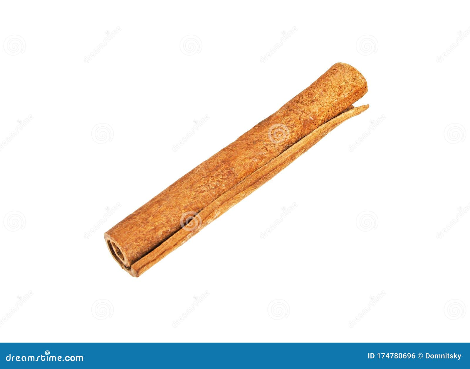 Single Cinnamon Stick Isolated on White Background Stock Photo - Image ...