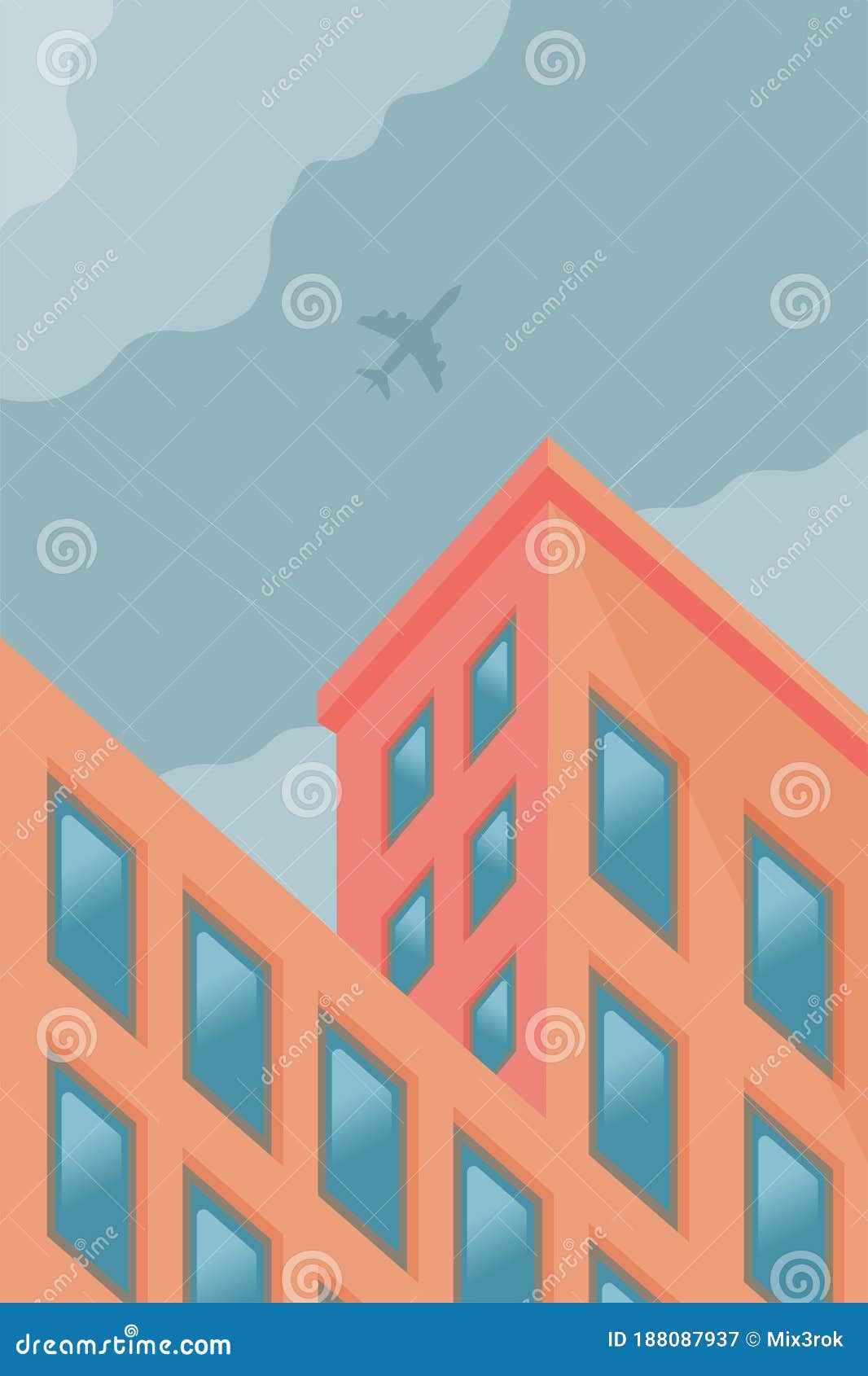 Single City Office Building in Flat Style Vector Stock Illustration ...