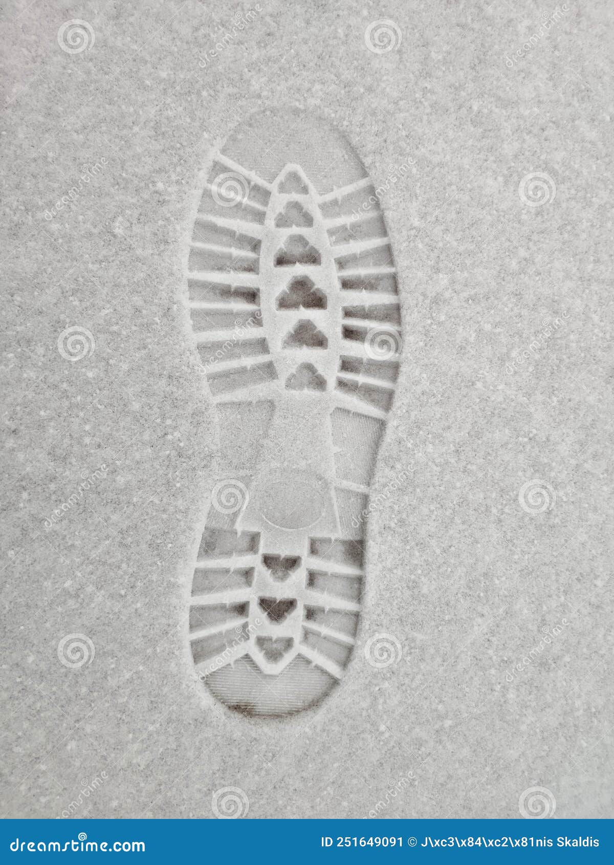 Single Clearly Defined Footprint of a Boot in Snow Stock Image - Image ...