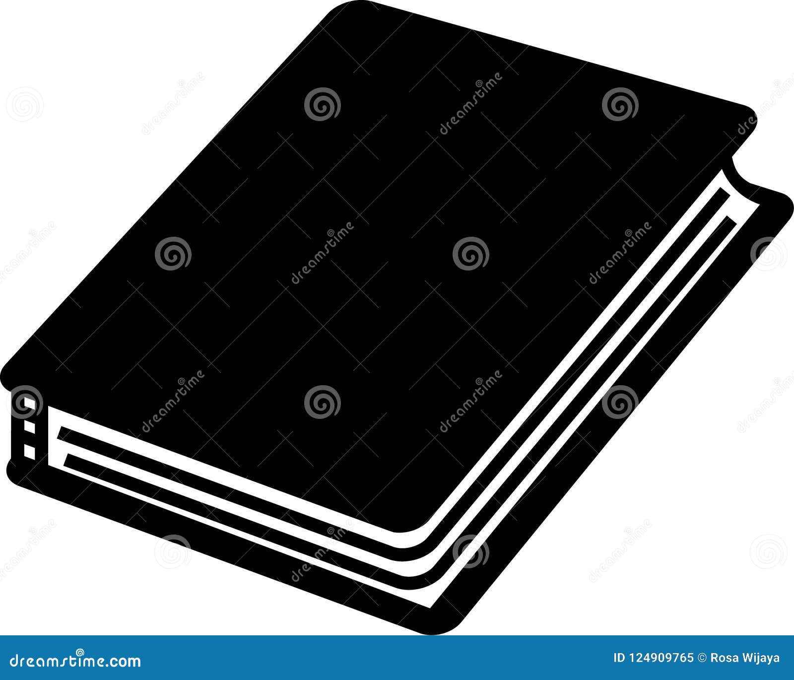 Single Close Book Icon in Perpective Style Editable Vector Black Color ...
