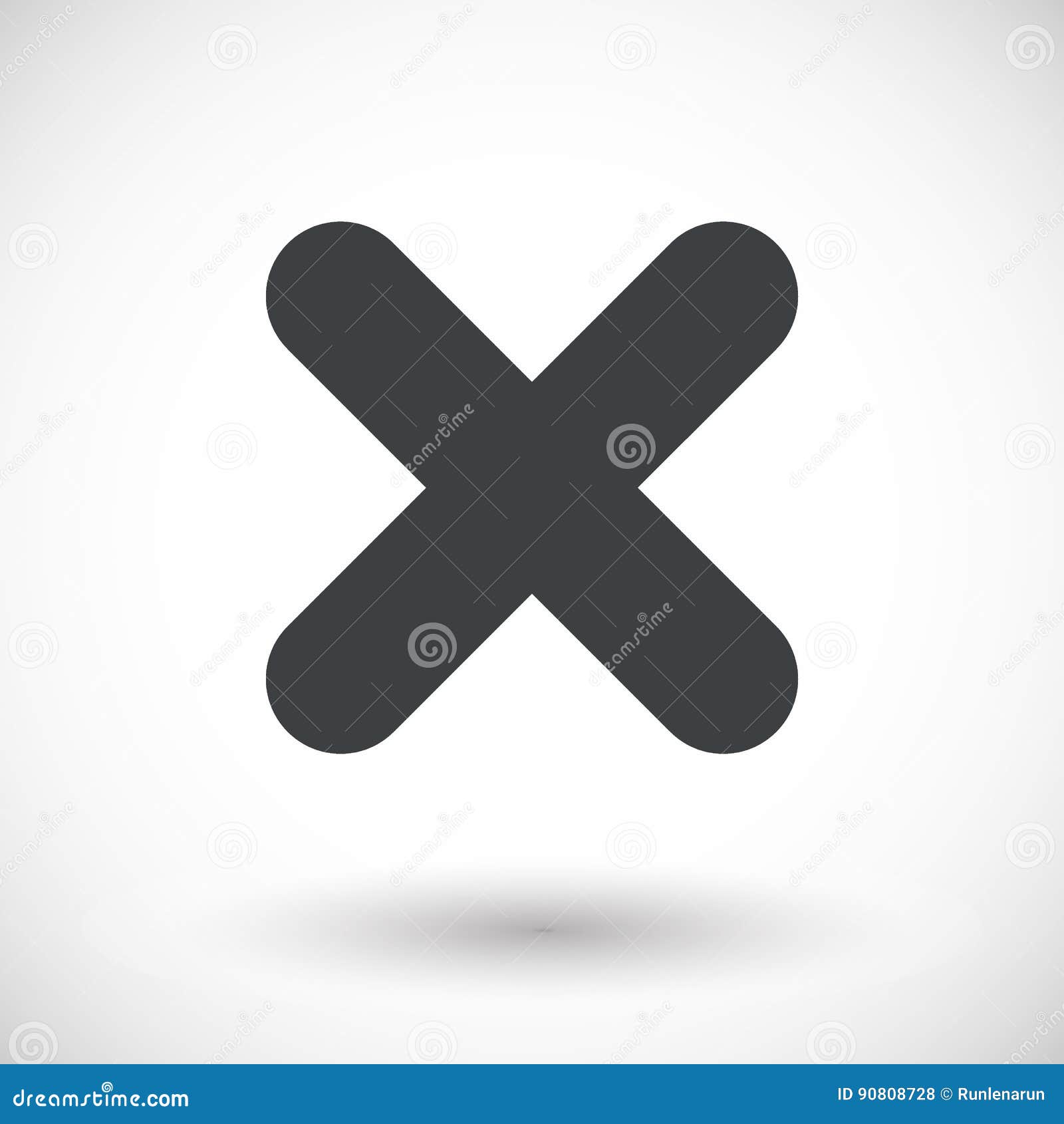 Single Close Mark Flat Icon Stock Illustration - Illustration of cross ...