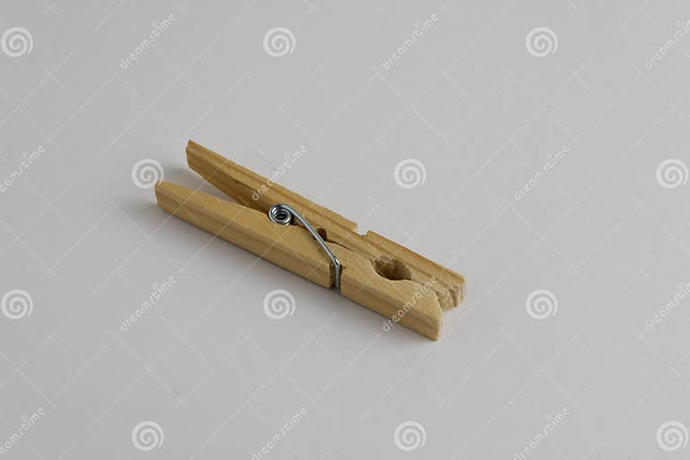 Single Clothespin Isolated on a White Background Stock Photo - Image of ...