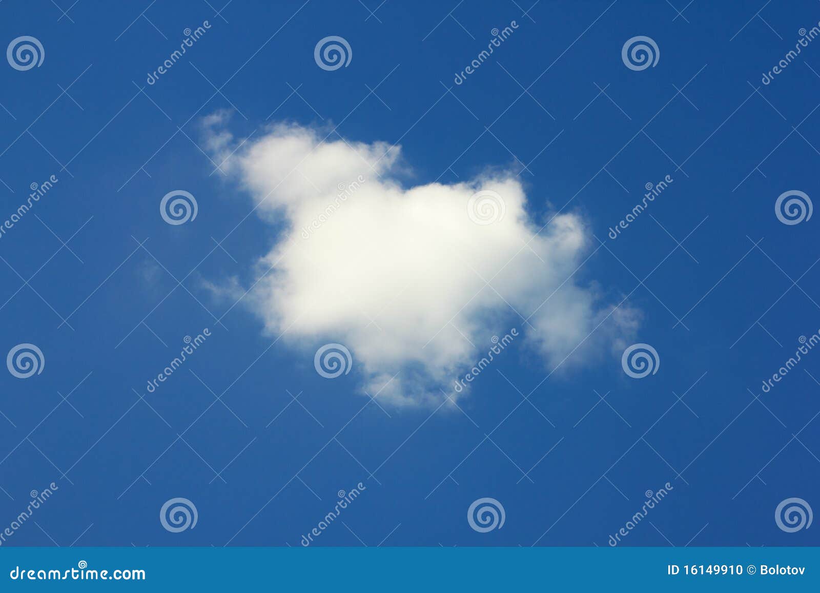 Single cloud in blue sky. stock photo. Image of summer - 16149910