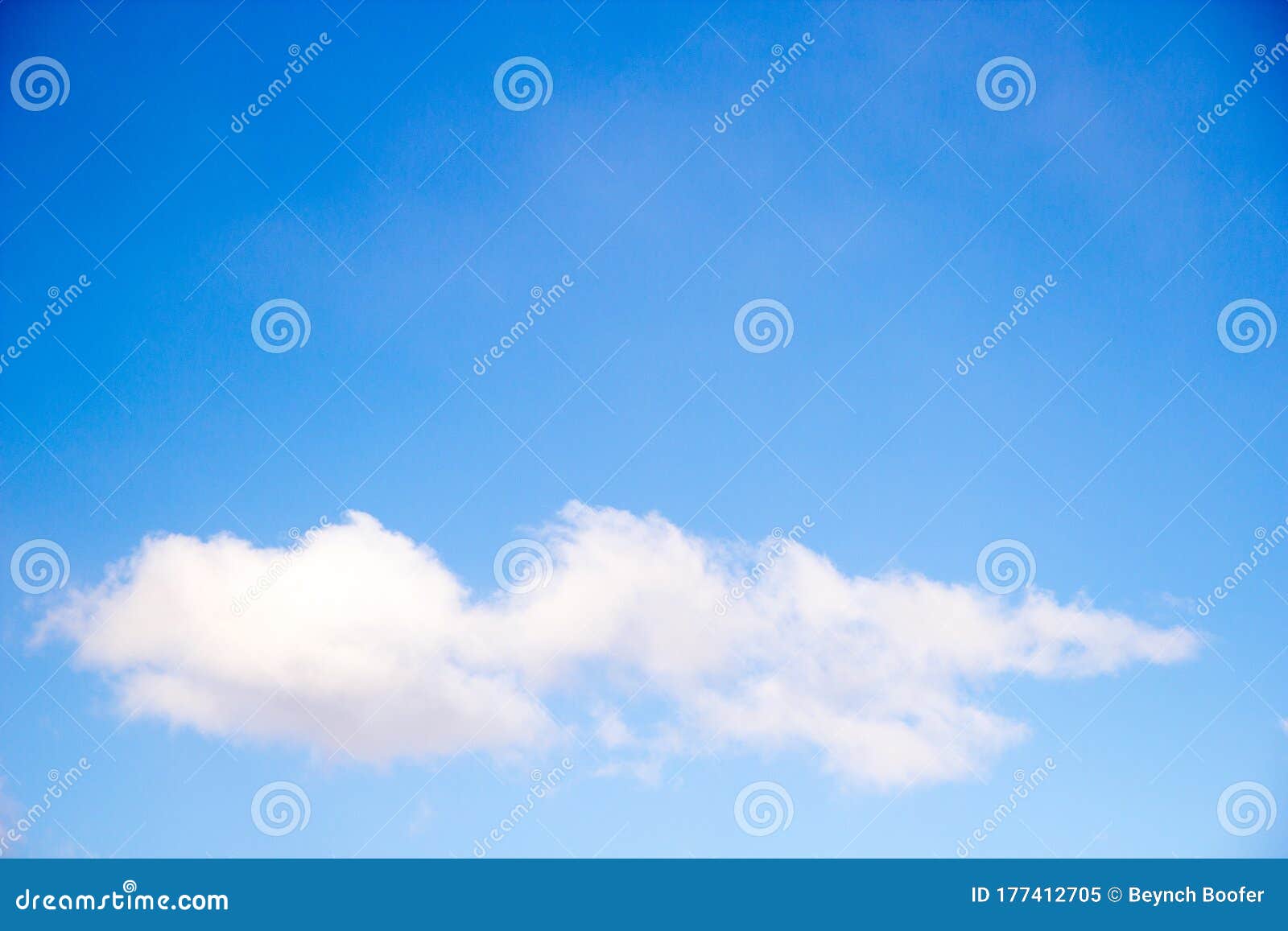 Single cloud on blue sky stock image. Image of little - 177412705