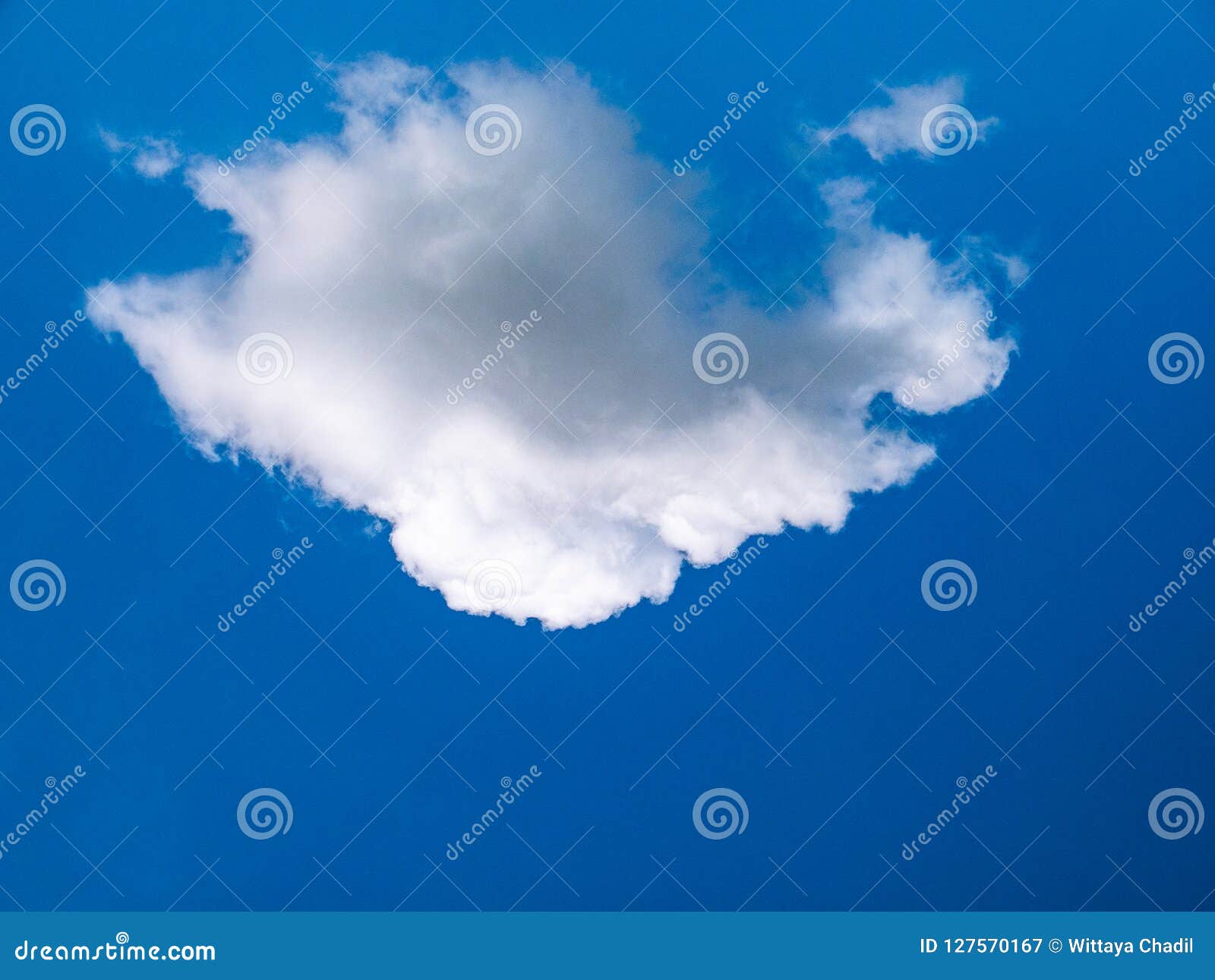 Blue Sky, Single Cloud in the Blue Sky Stock Image - Image of blue ...