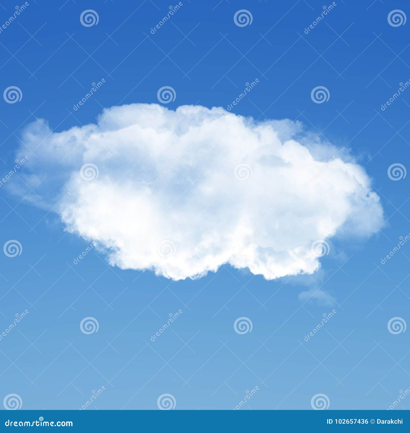 Single Cloud 3D Illustration Stock Illustration - Illustration of ...