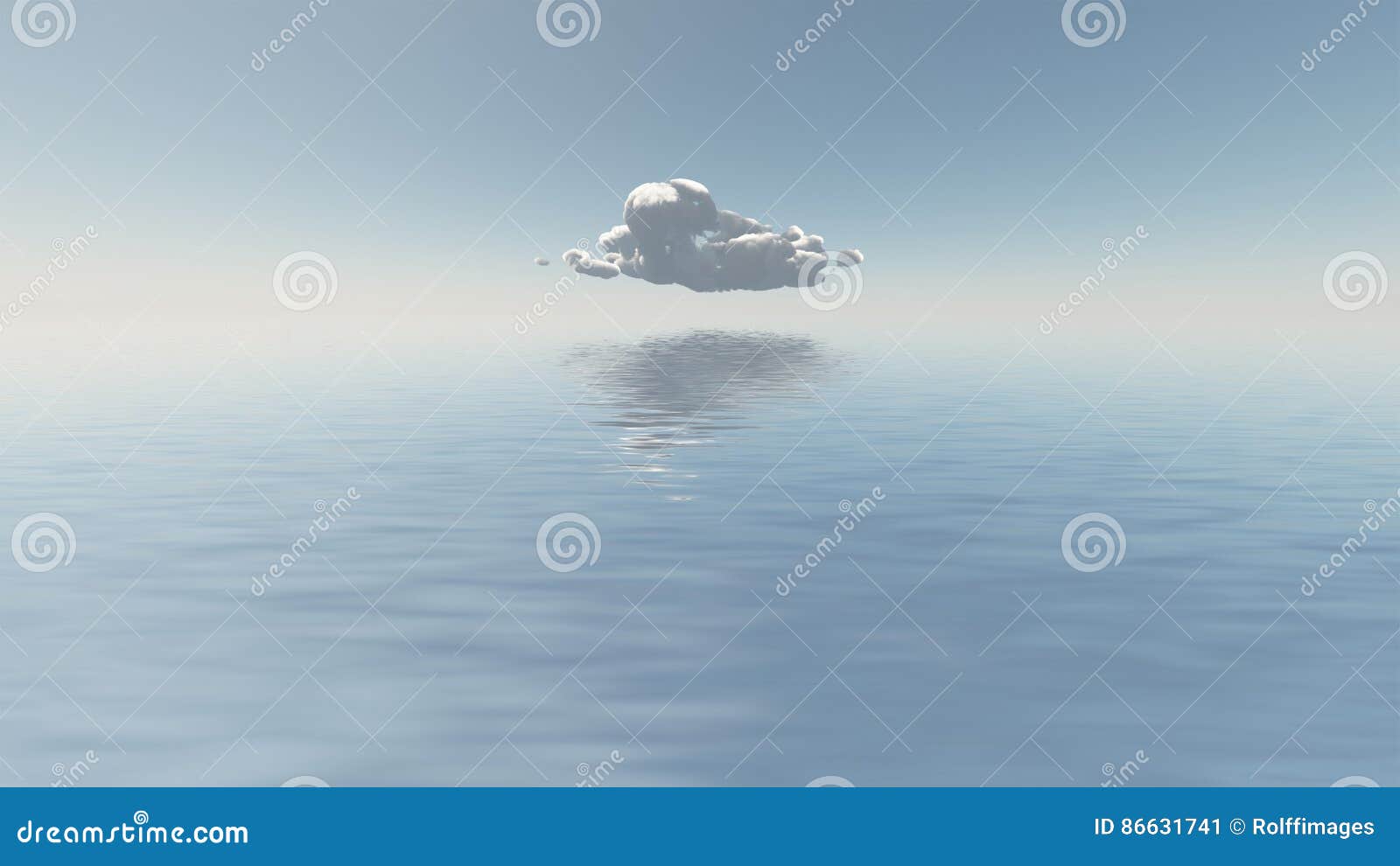 Single Cloud Floats Above Water Stock Illustration - Illustration of ...