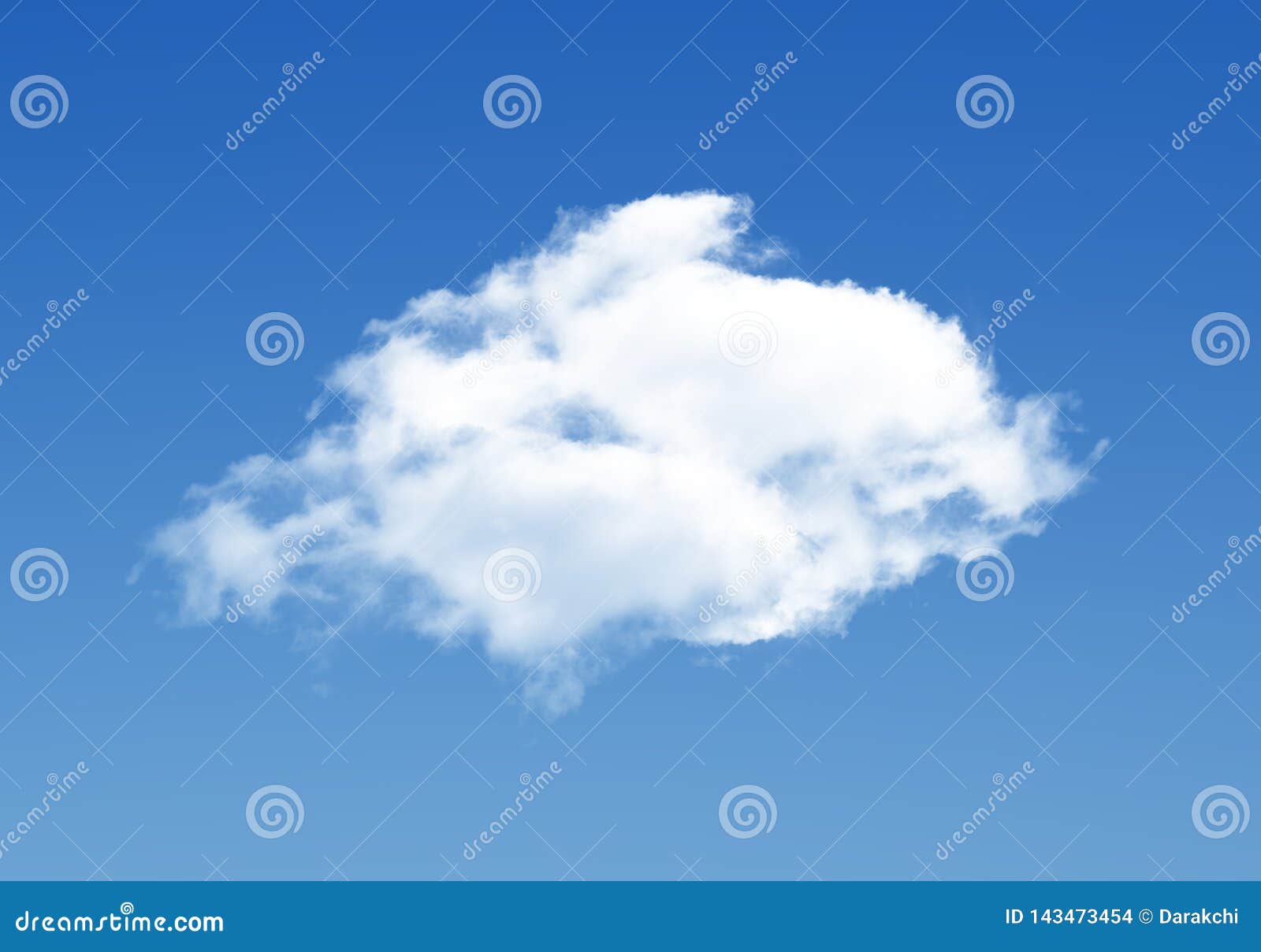 Single Cloud Illustration Isolated Over Blue Background Stock ...