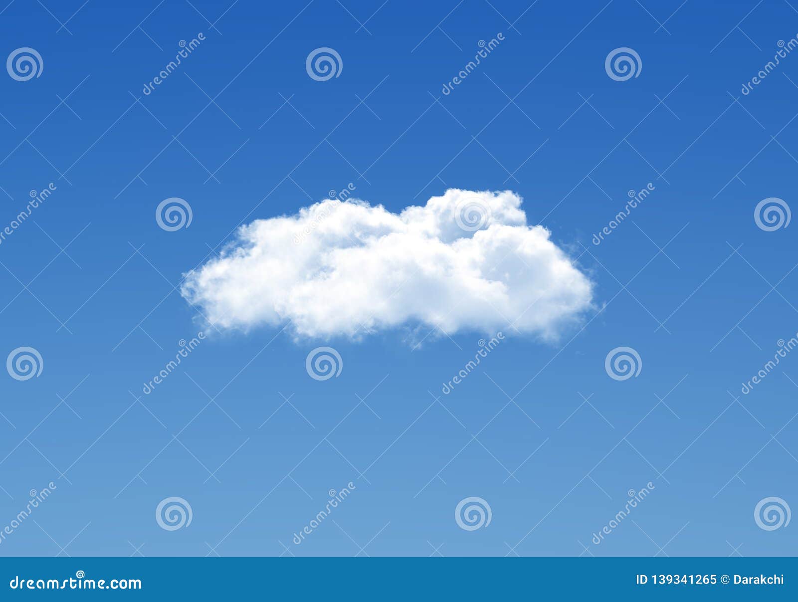 Single Cloud in the Deep Blue Gradient Sky, Natural Background Stock ...