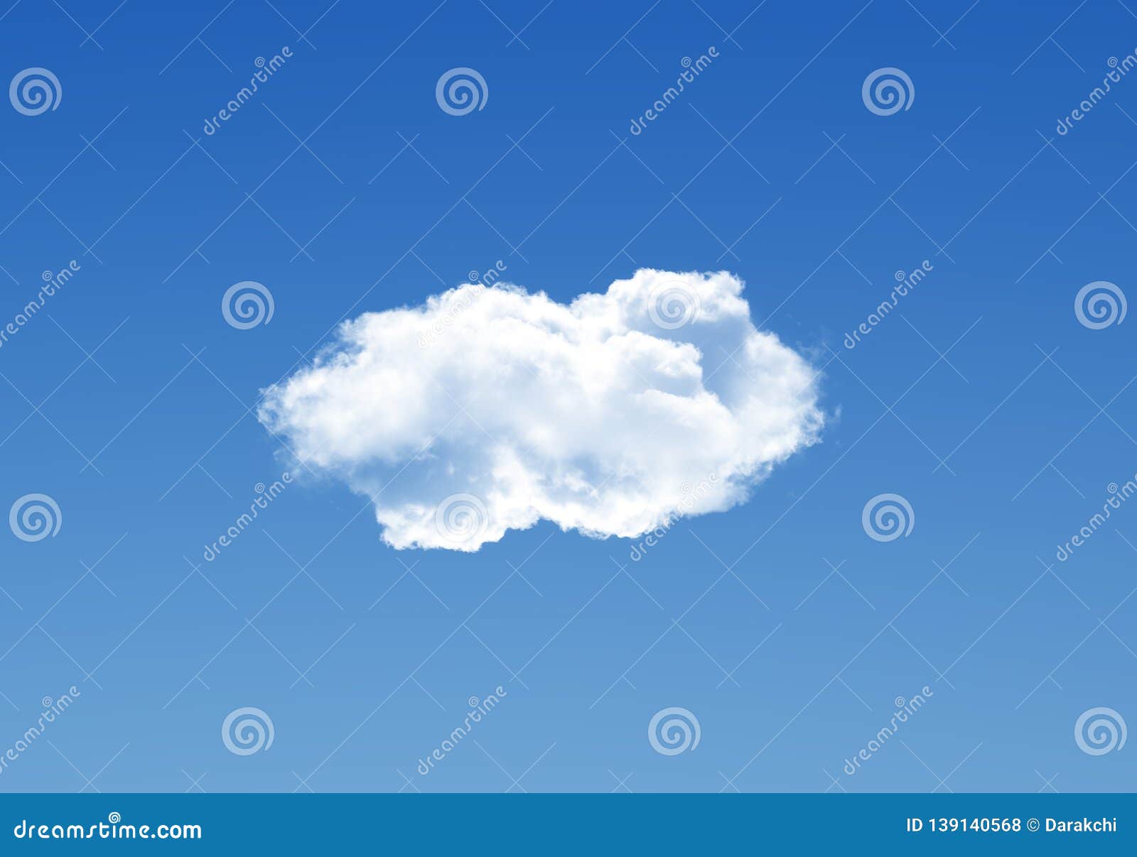Single Cloud in the Deep Blue Gradient Sky, Natural Background Stock ...