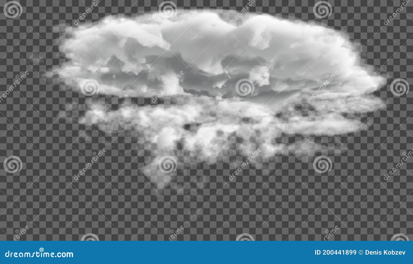Vector. Single Cloud on a Transparent Background. an Atmospheric ...