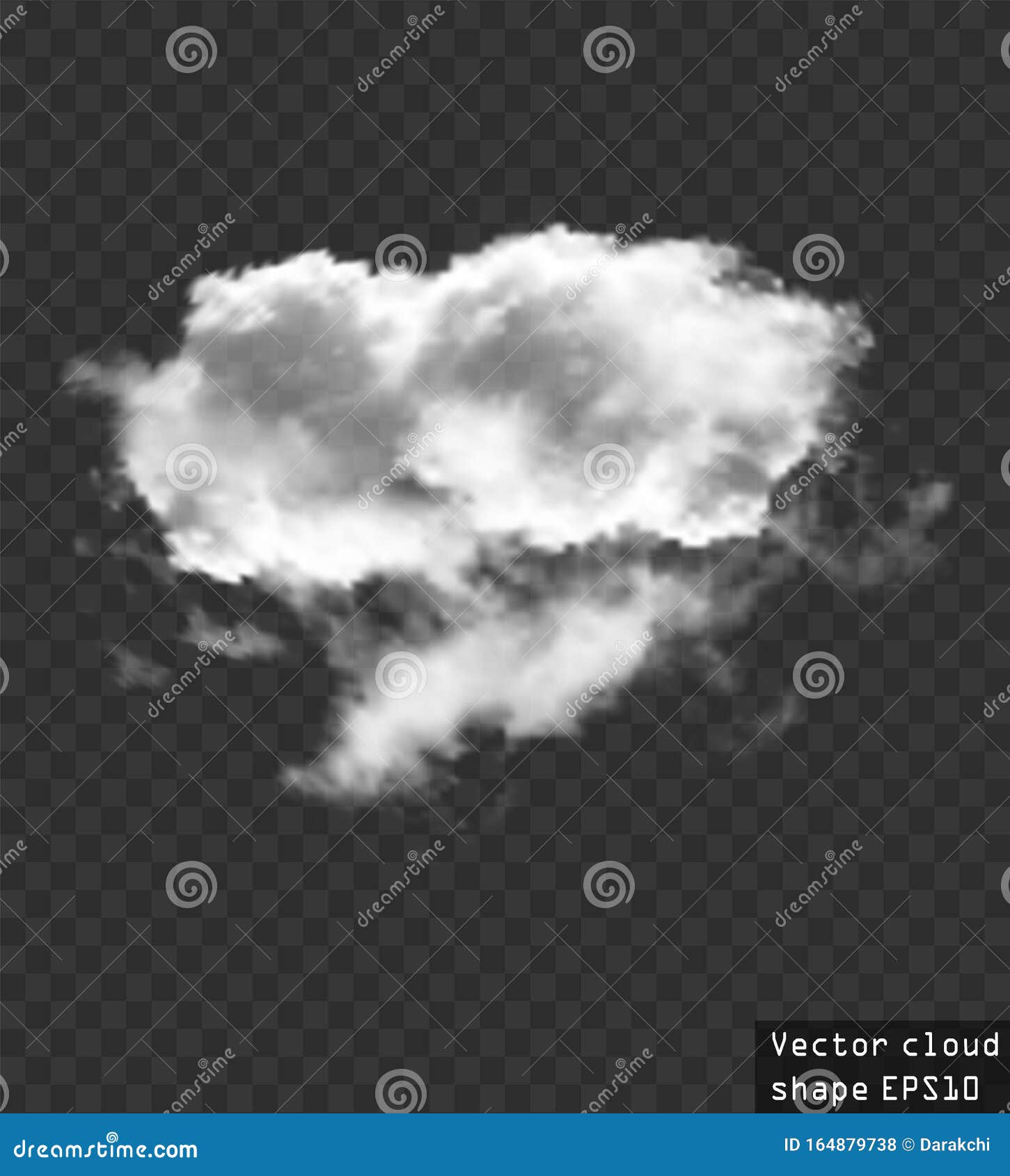 Cloud Shape Vector, Realistic Single Cloud Stock Vector - Illustration ...