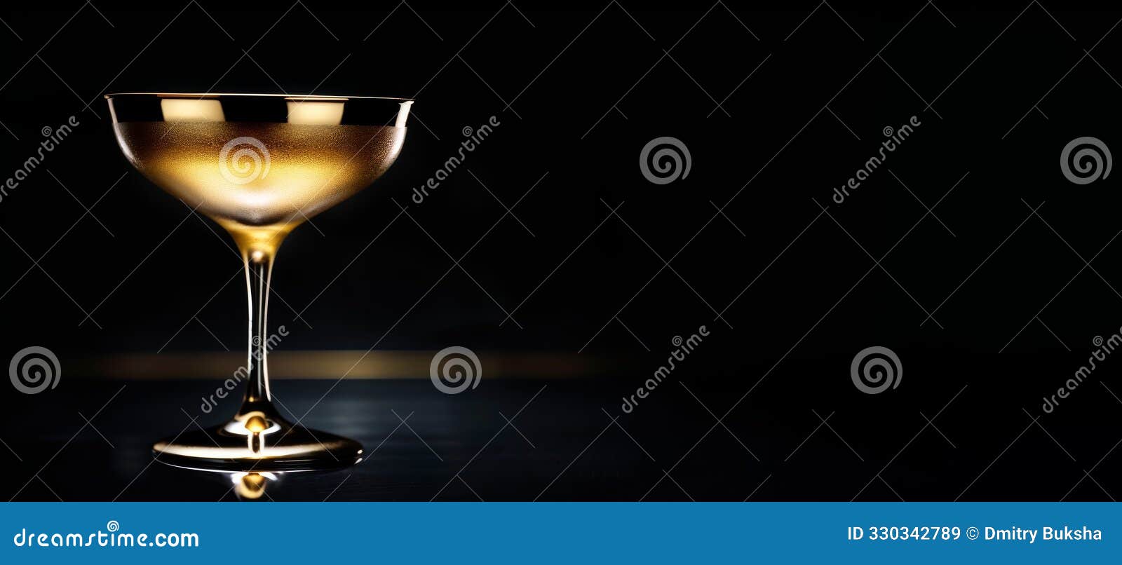 A Single Cocktail On A Bar Counter In A Dimly Lit Bar Royalty-Free ...