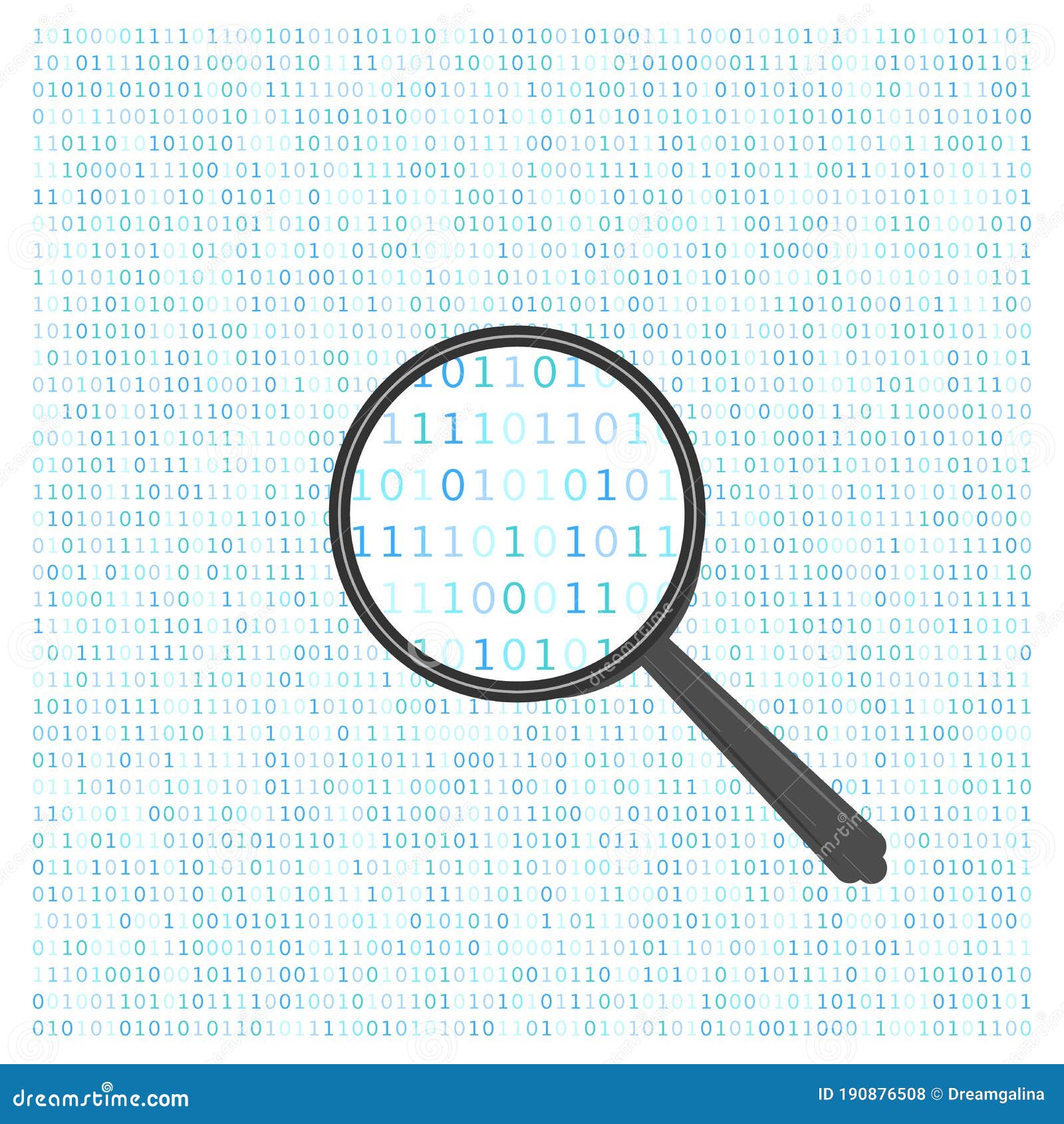 Single Code Under a Magnifying Glass Stock Vector - Illustration of ...