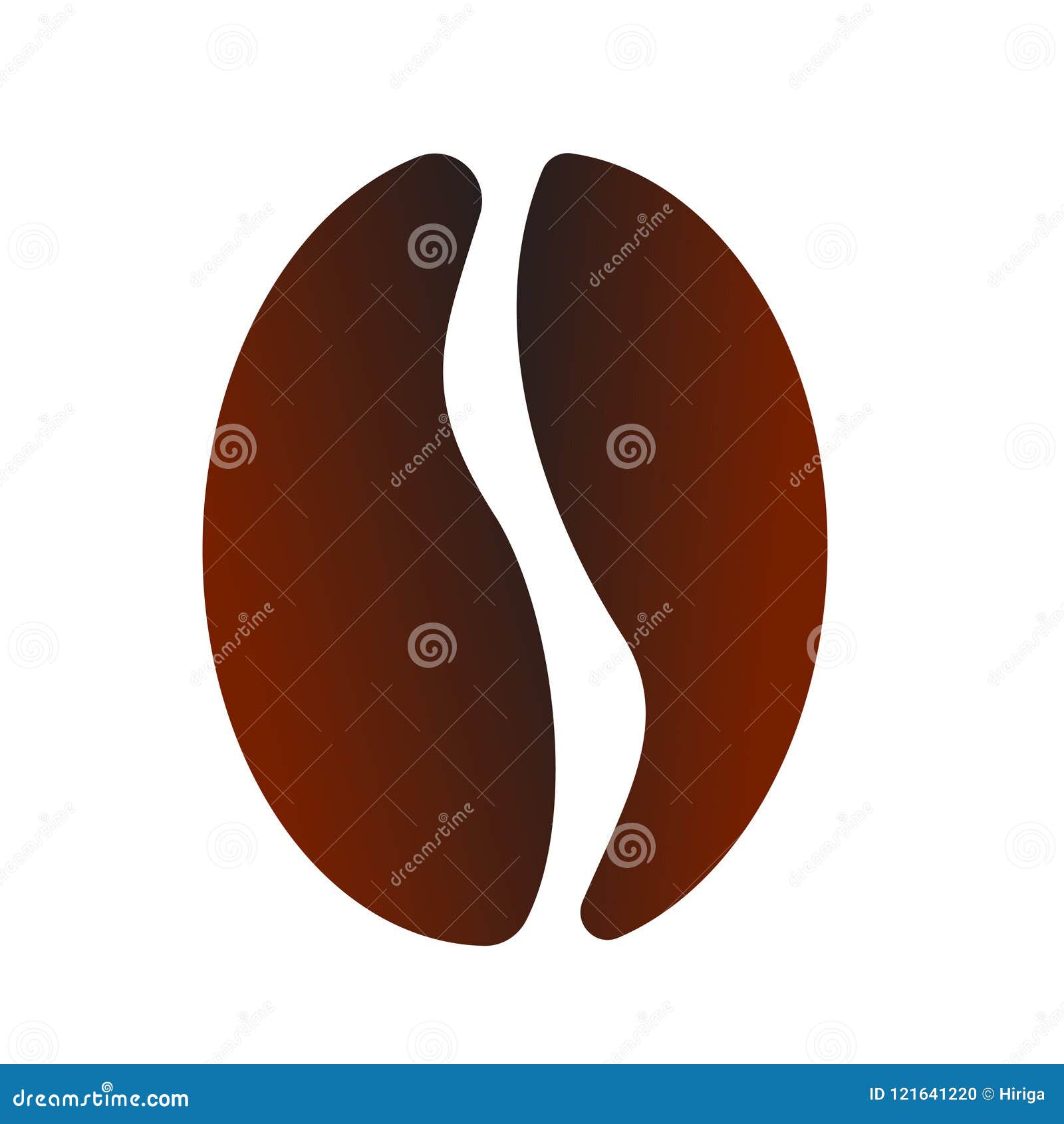 Single Coffee Bean With Leaf Isolated On White Cartoon Vector ...