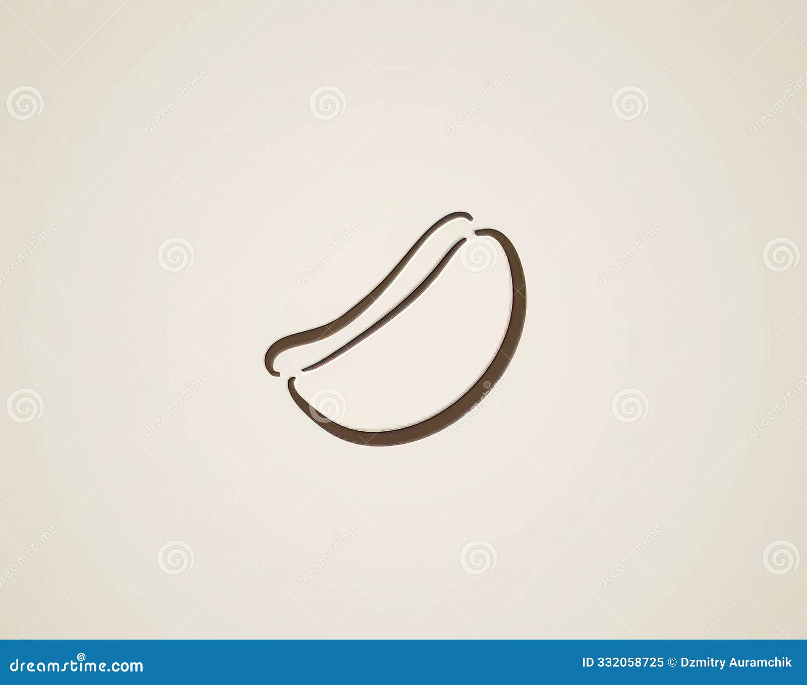 Single Coffee Bean Line Art Modern Illustration. Editable Strokes Stock ...