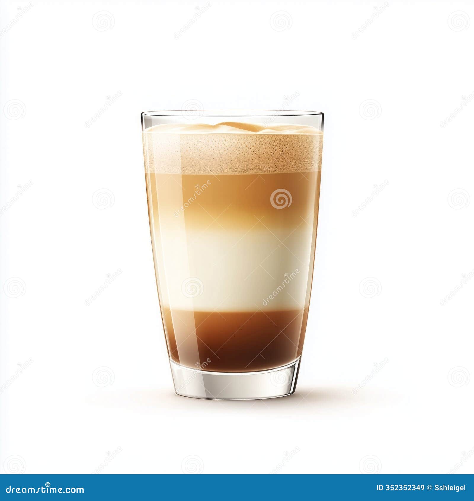 A Single Coffee Cup Latte, Isolated on White Background Stock ...
