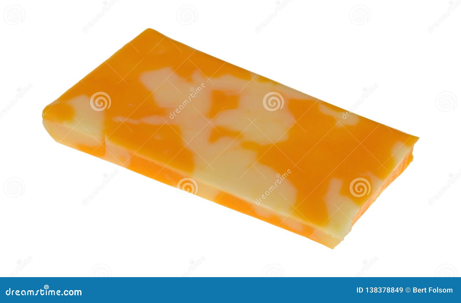 Single Colby Jack Cheese Bar Isolated on a White Background Side View ...