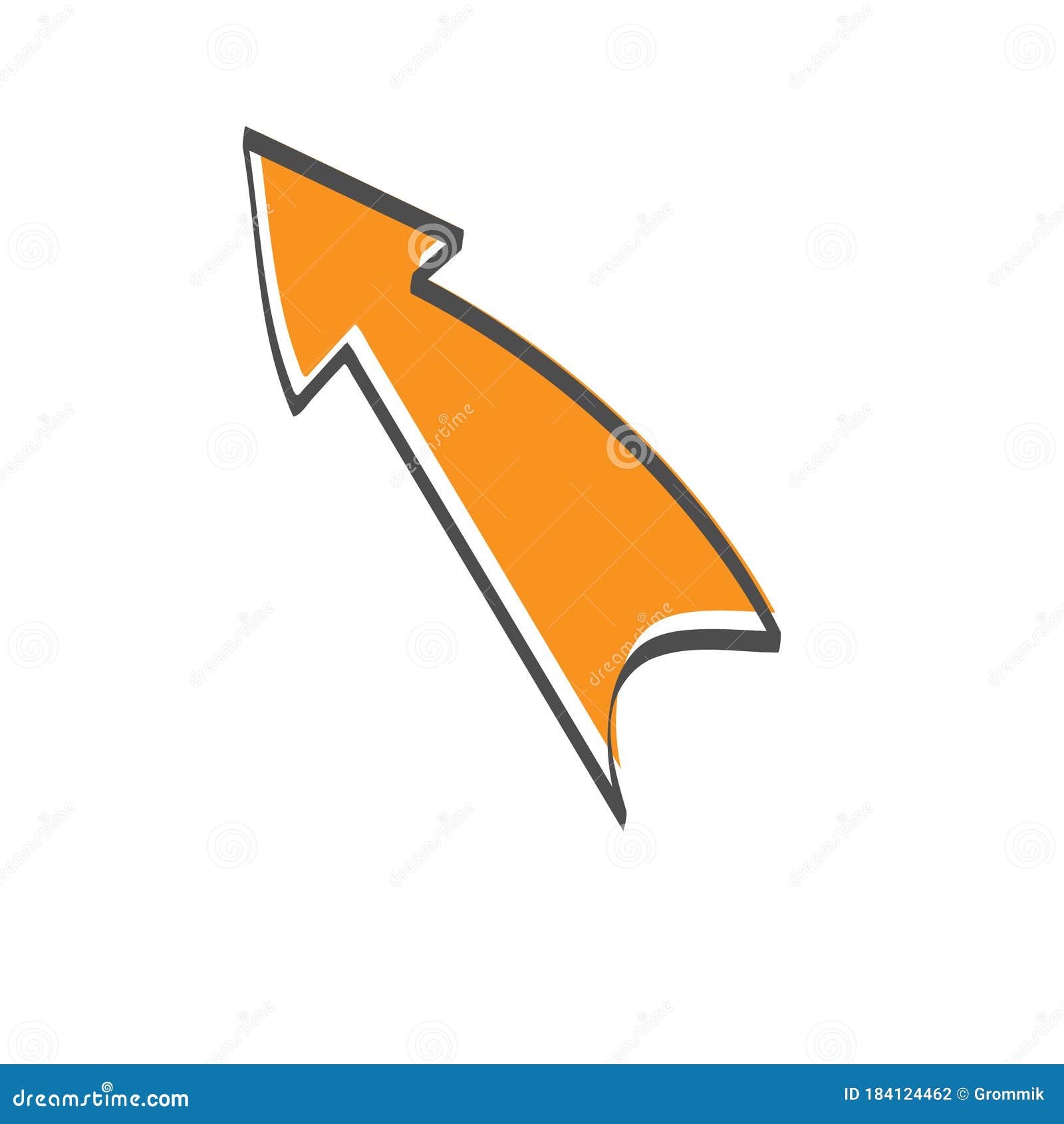 Single Color Arrow in the Doodle Style. Vector Drawing for Design and ...