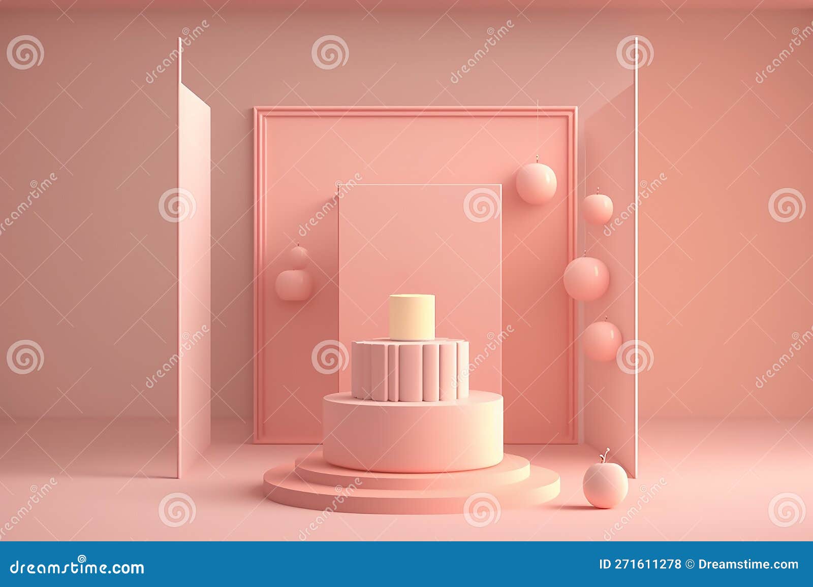 Single Color Cake. Minimalism. Generated by AI Technology. Stock ...