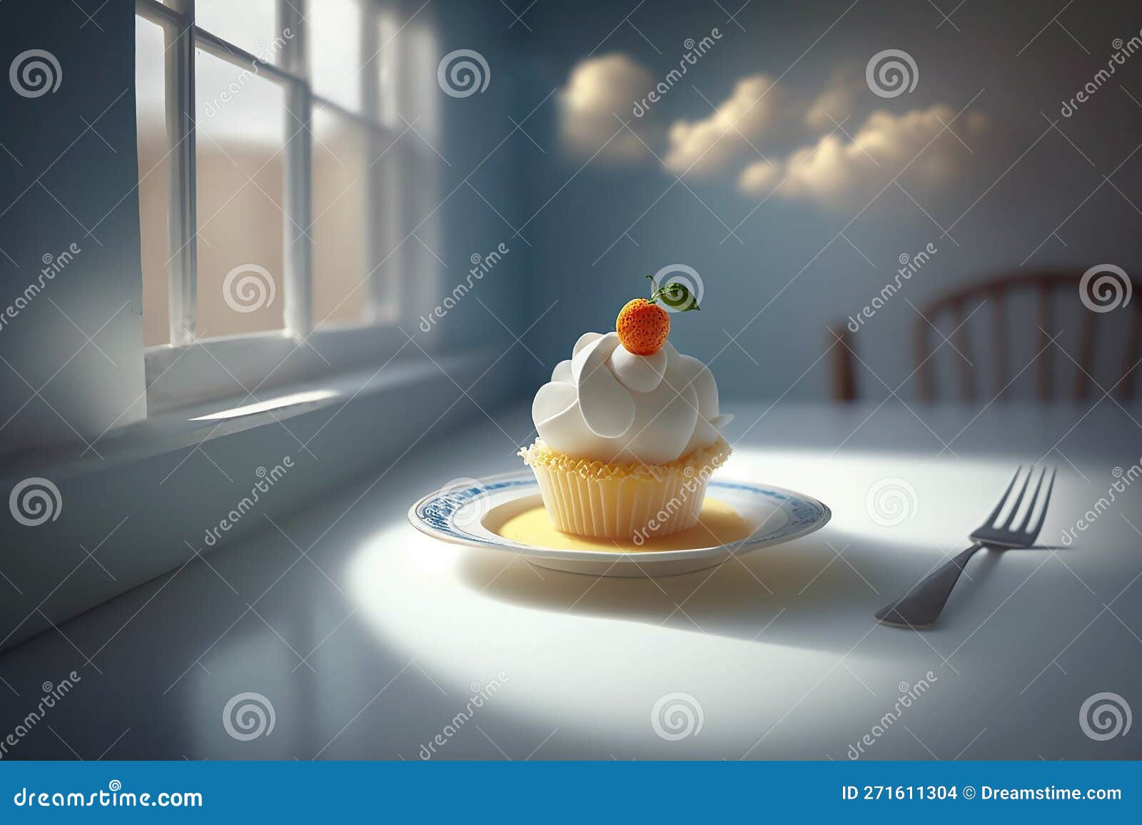 Single Color Cake. Minimalism. Generated by AI Technology. Stock ...