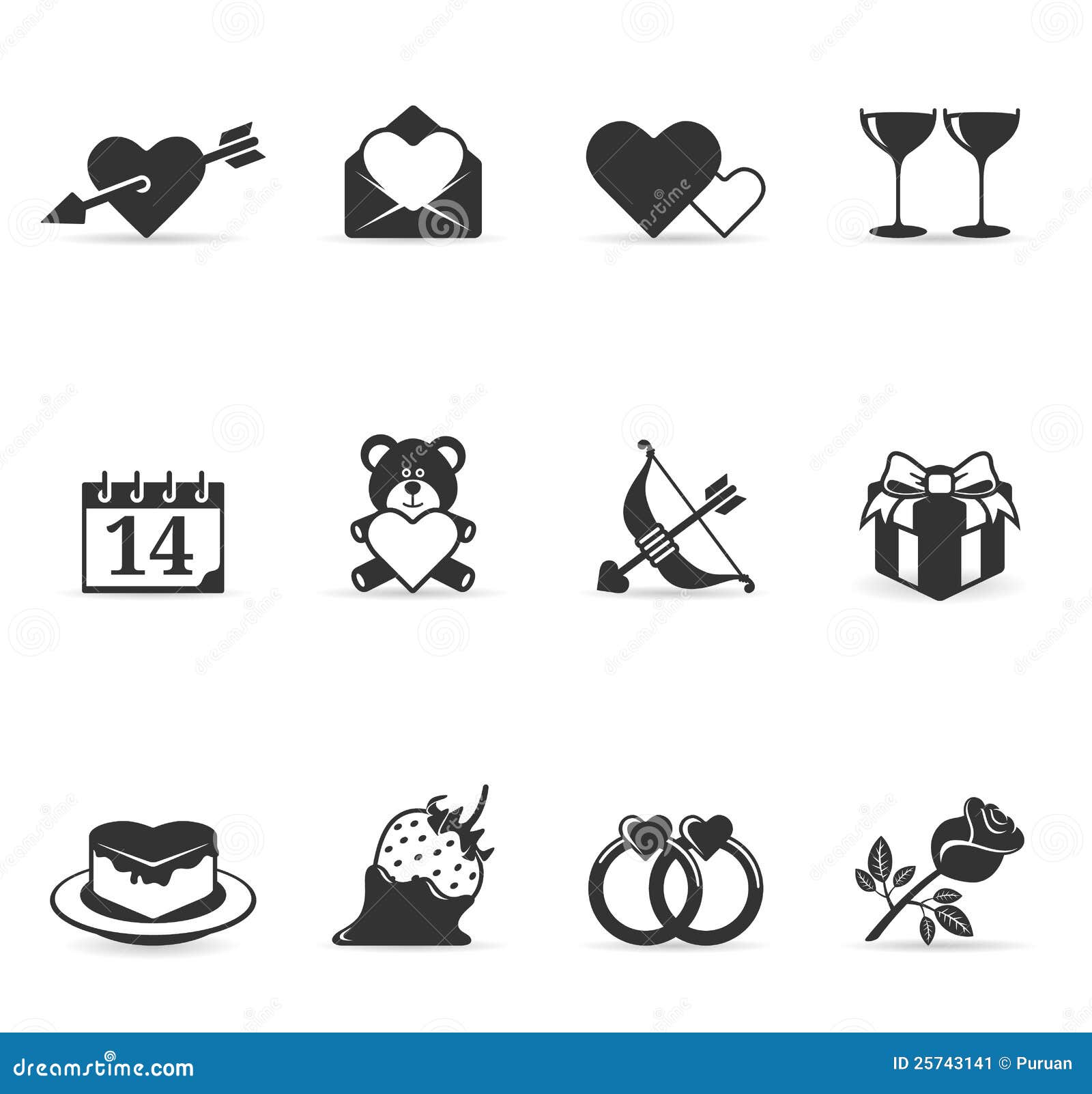 Single Color Icons - Love stock vector. Illustration of gift - 25743141