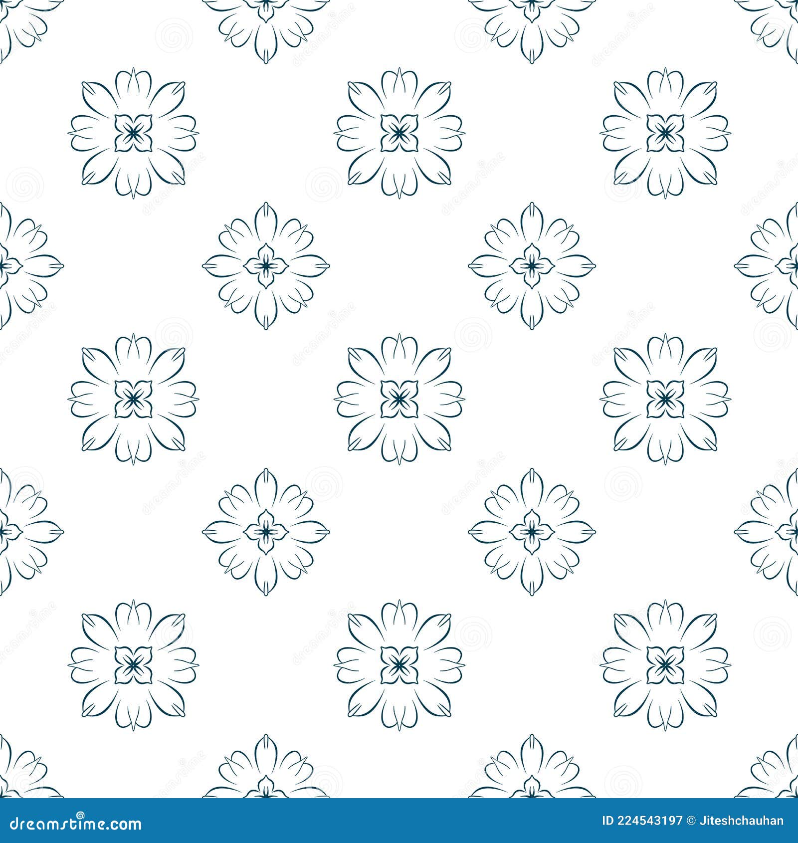 Single Color Transparent Linework Pattern. Repeat Pattern for Textile ...