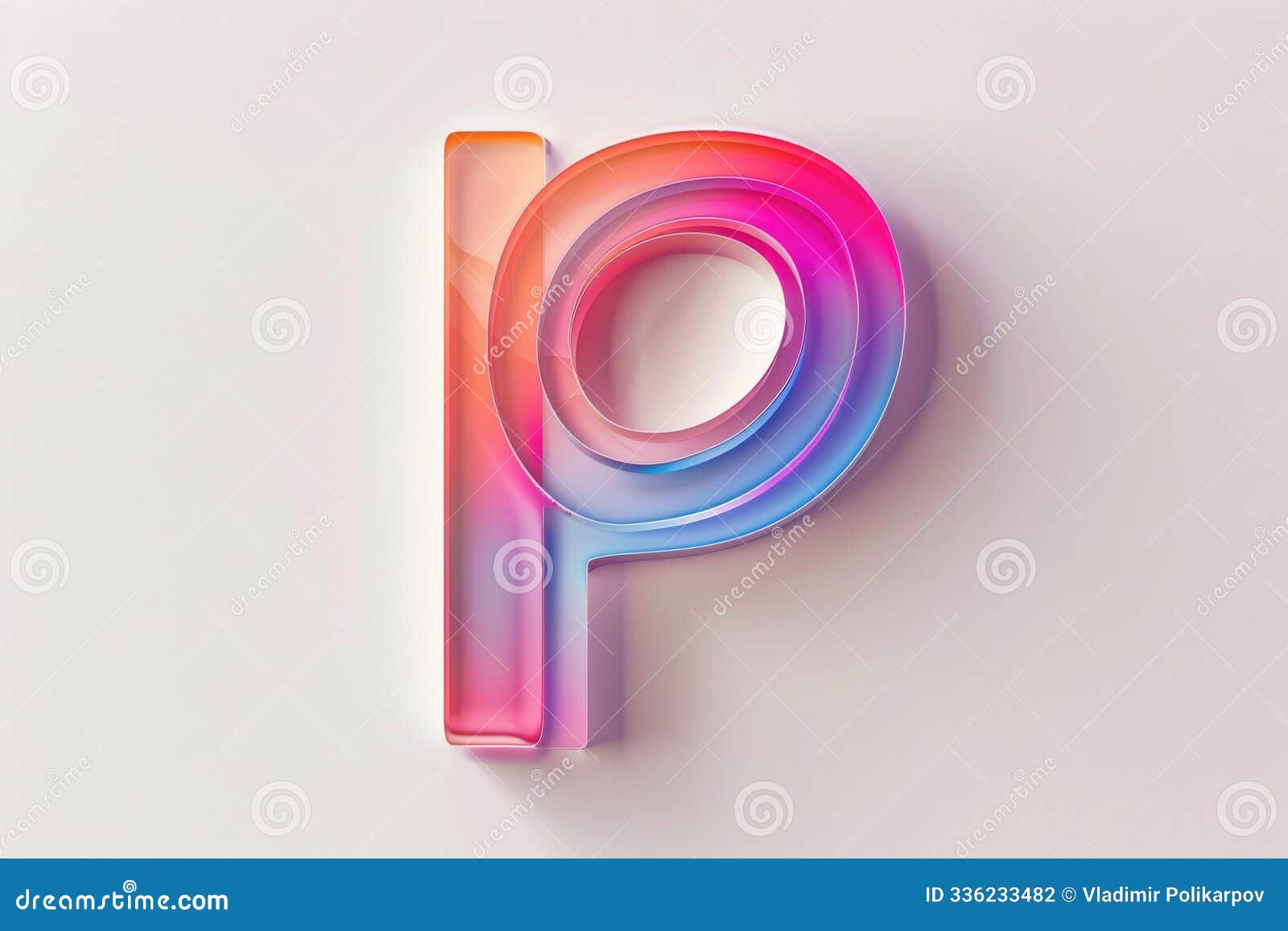 A Single Colored Plastic Letter P Isolated on a White Background Stock ...