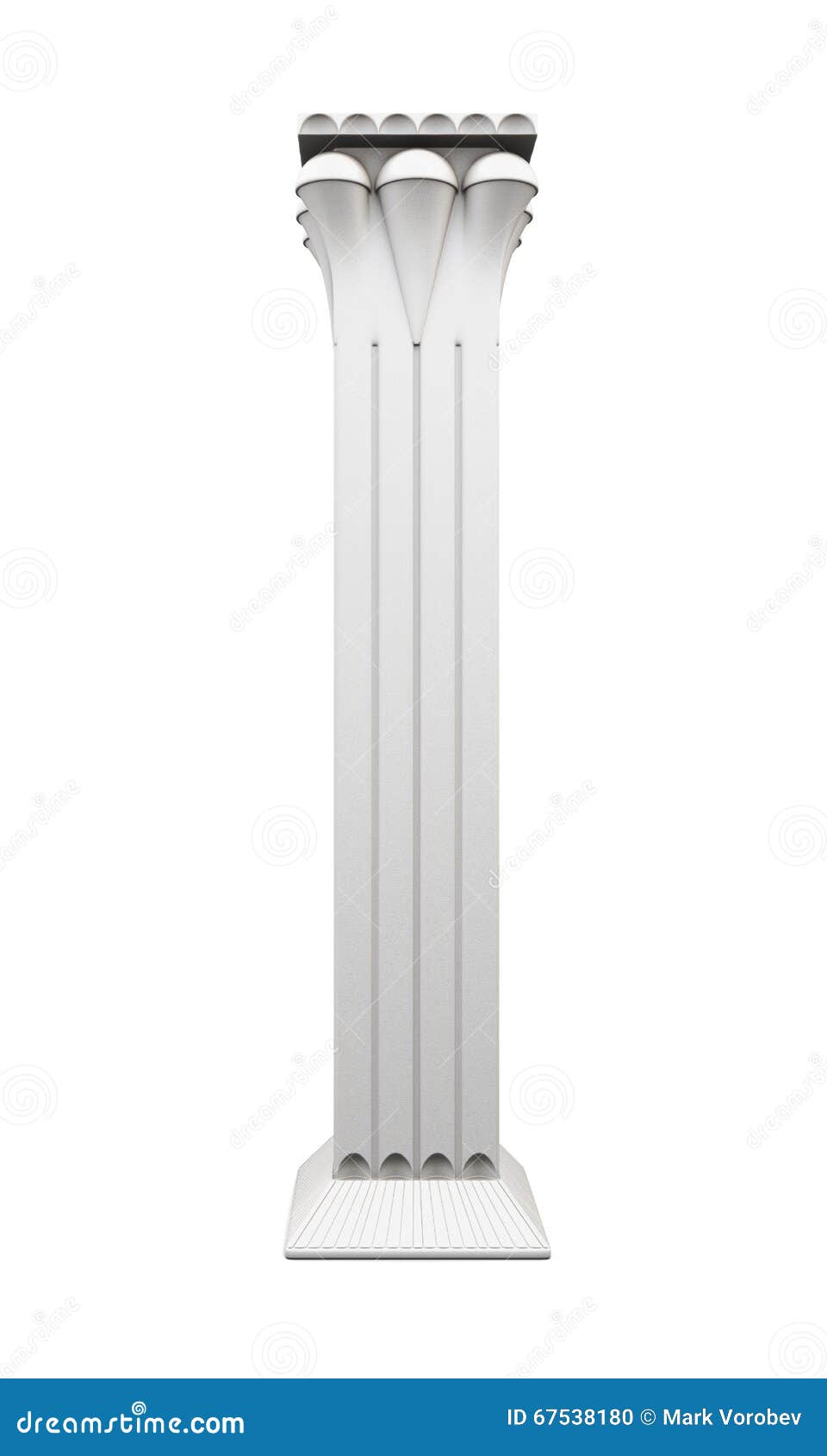 Single Column Isolated on White Background. 3d Rendering Stock ...