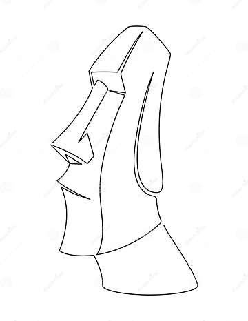 Moai Continuous Line Vector Illustration Stock Vector - Illustration of ...
