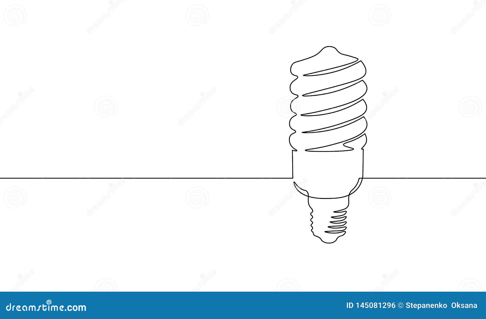 Single Continuous Line Art Economy Light Bulb. Compact Fluorescent Lamp ... Single Continuous Line Art Economy Light Bulb. Compact Fluorescent Lamp ...