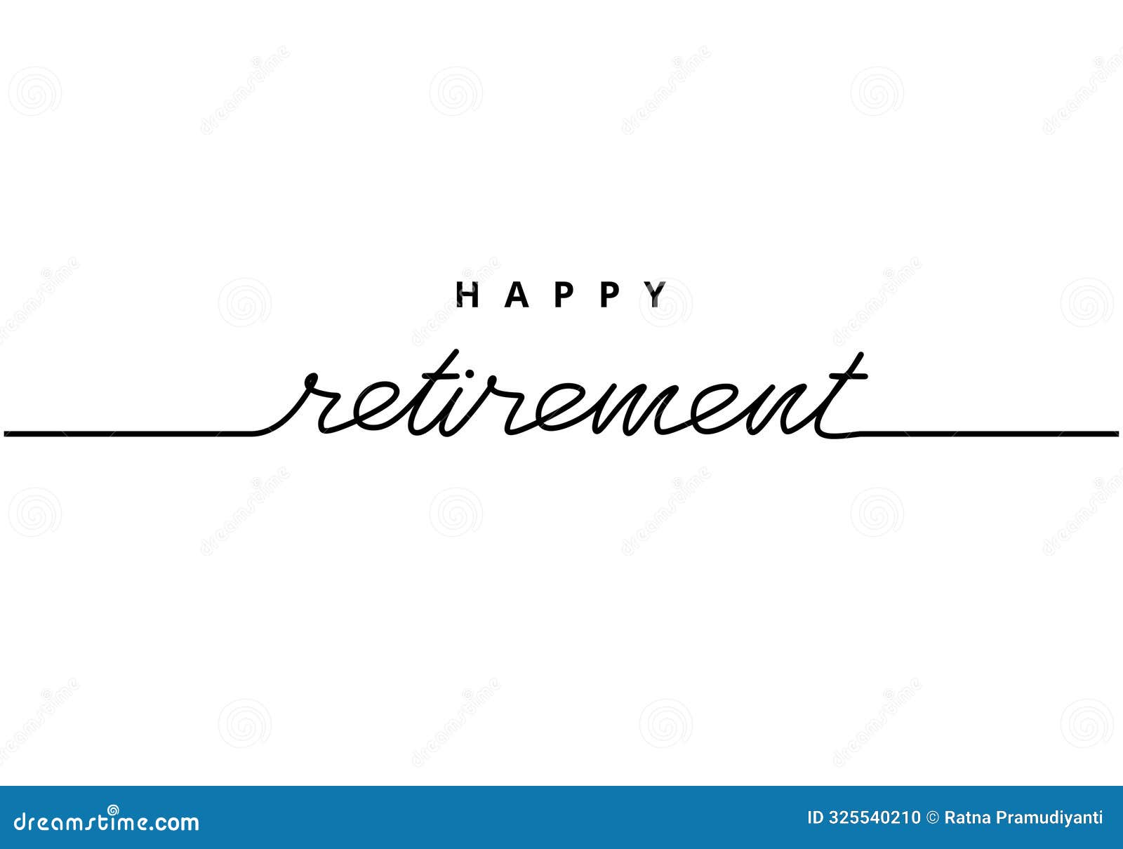 Single Continuous Line Art of Happy Retirement Word Stock Vector ...