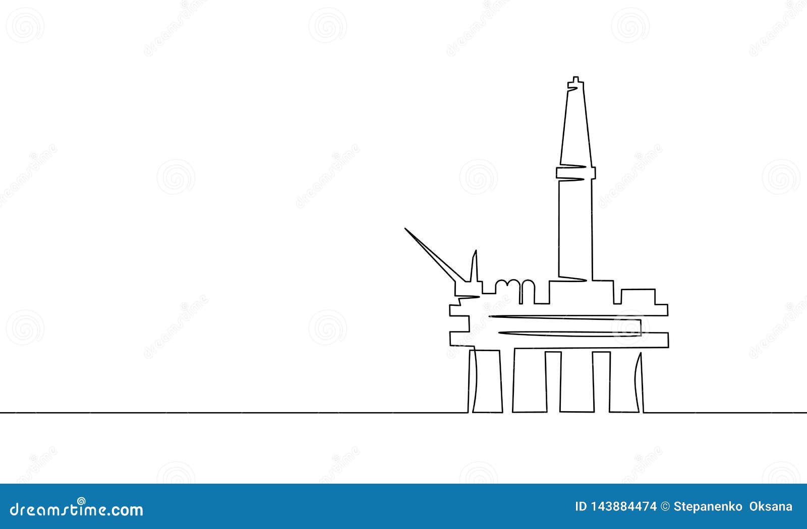 Single Continuous Line Art Ocean Oil Rig. Finance Economy Petrol ... Single Continuous Line Art Ocean Oil Rig. Finance Economy Petrol ...
