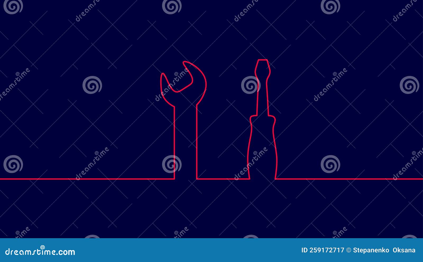 Single Continuous Line Art Screwdriver Settings Symbol Silhouette ...