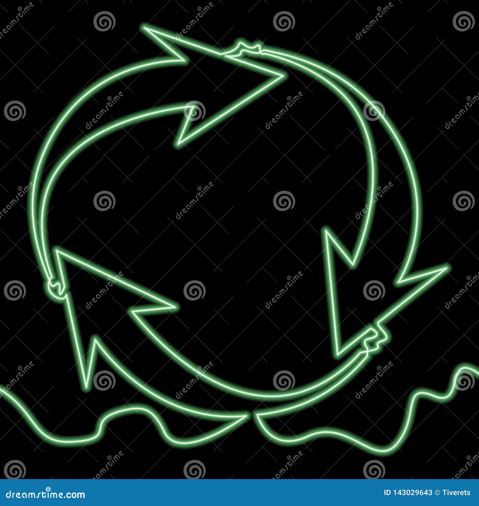 Single Continuous Line Cycle Arrows Neon Concept Stock Vector ...