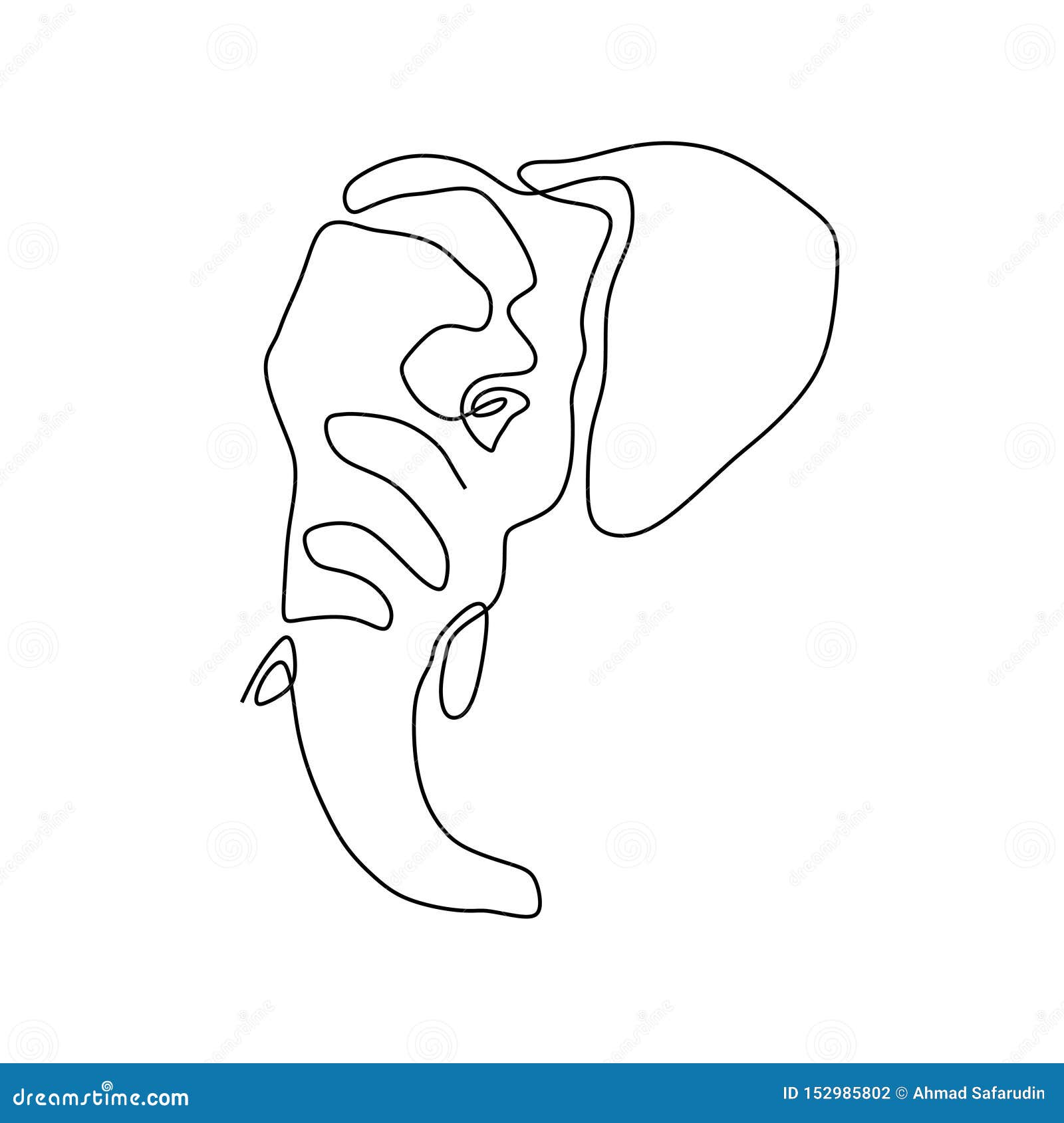 Single Continuous Line Drawing of Big Cute Elephant Business Logo ... Single Continuous Line Drawing of Big Cute Elephant Business Logo ...
