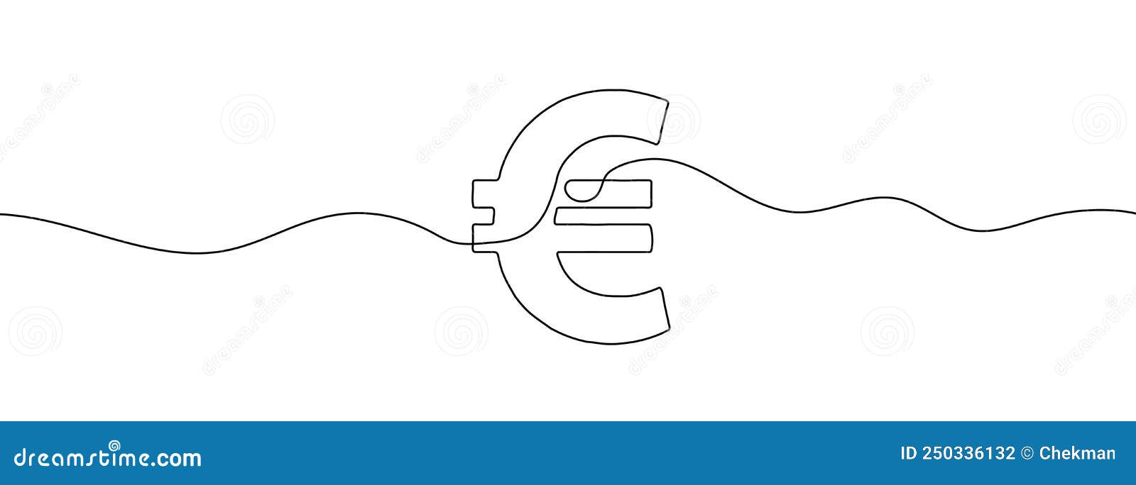 Single Continuous Line Drawing of a Euro Currency. Euro Currency Sign ...