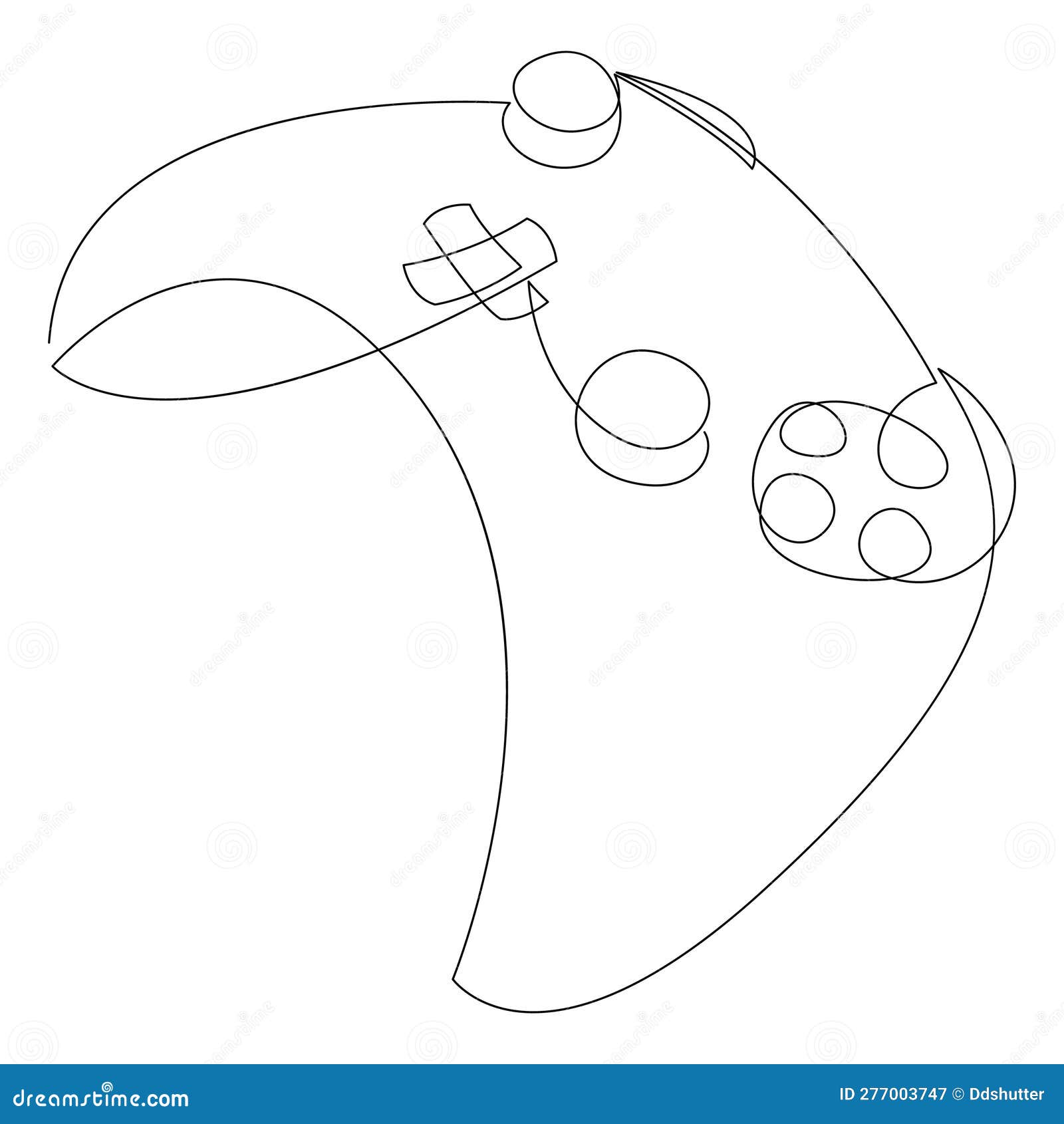 Single Continuous Line Drawing of Game Controller. Gamepad One Line Art ...