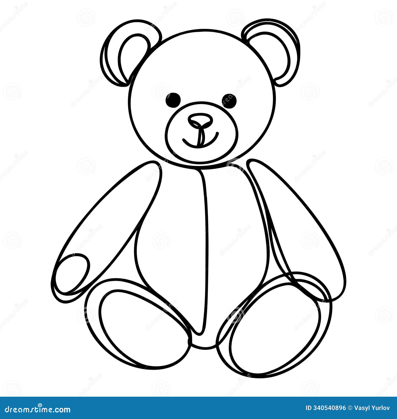 Single Continuous Line Drawing Lovely Teddy Bear Toy Stock Illustration ...