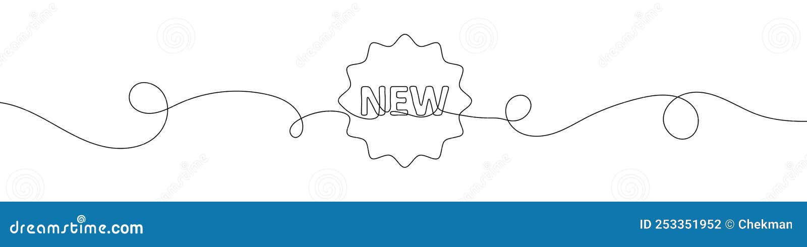 Single Continuous Line Drawing of a NEW Text. One Continuous Line ...