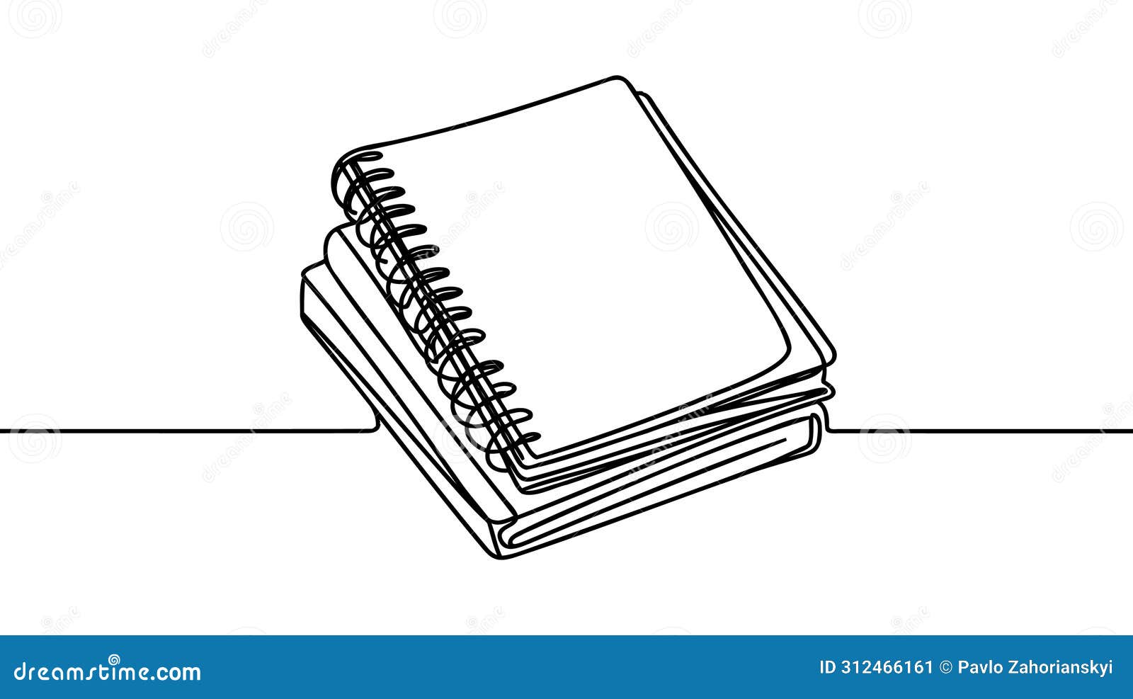 Single Continuous Line Drawing of Notebook or Notepad. Stock Vector ...