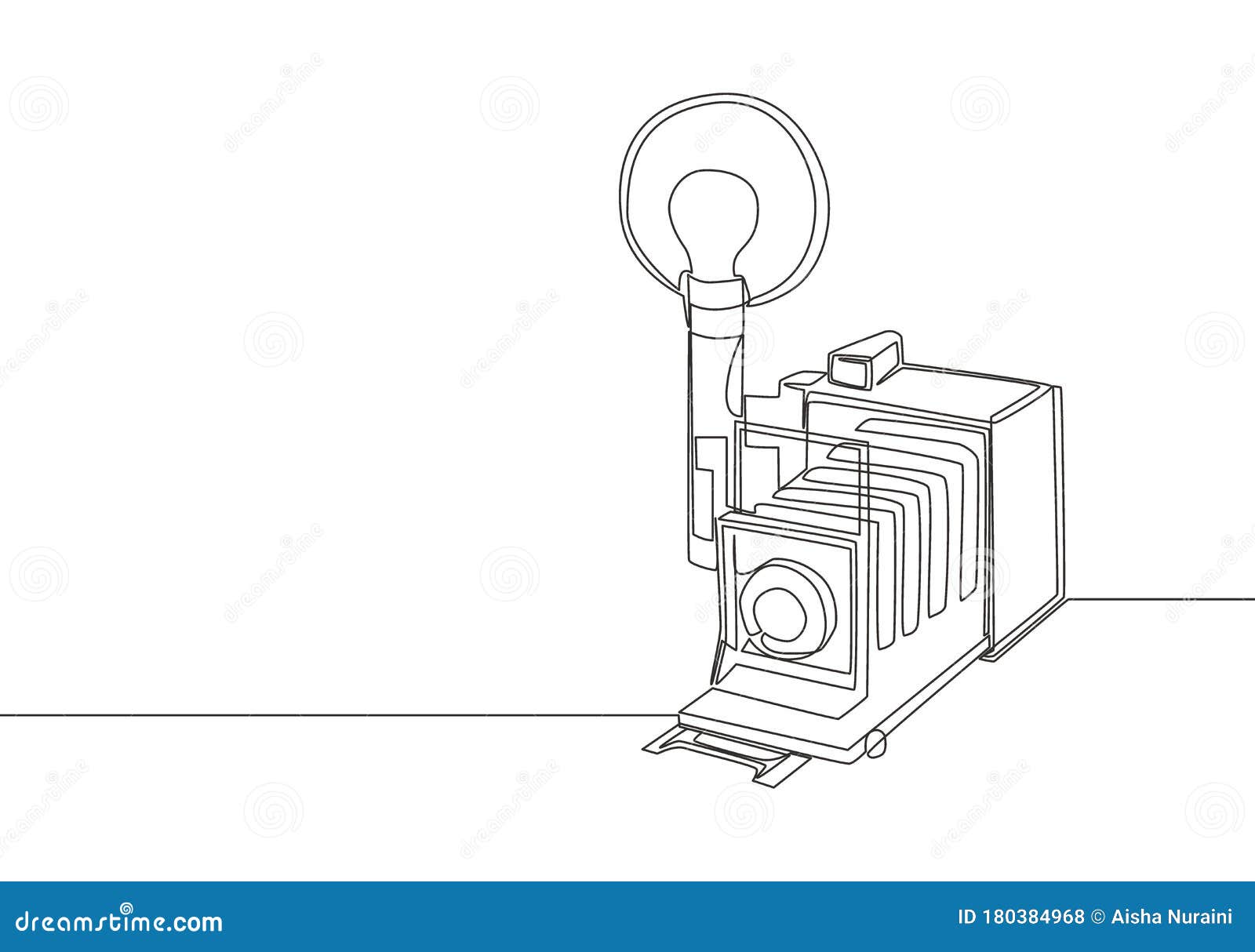 Single Continuous Line Drawing of Old Retro Analog Camera Medium Format ...