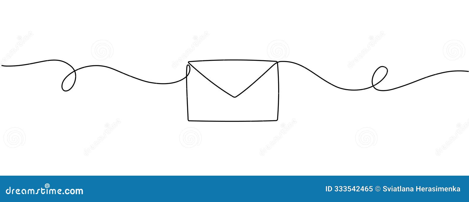 Single Continuous Line Drawing of a Paper Envelope . Concept of E-mail ...