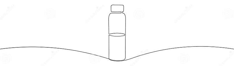 Single Continuous Line Drawing Plastic Bottle Stock Vector ...